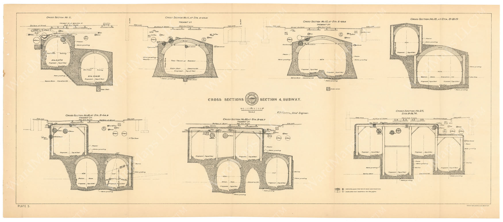 BTC Report 04 1898 Plate 05: Subway Cross Sections, Section 4 ...