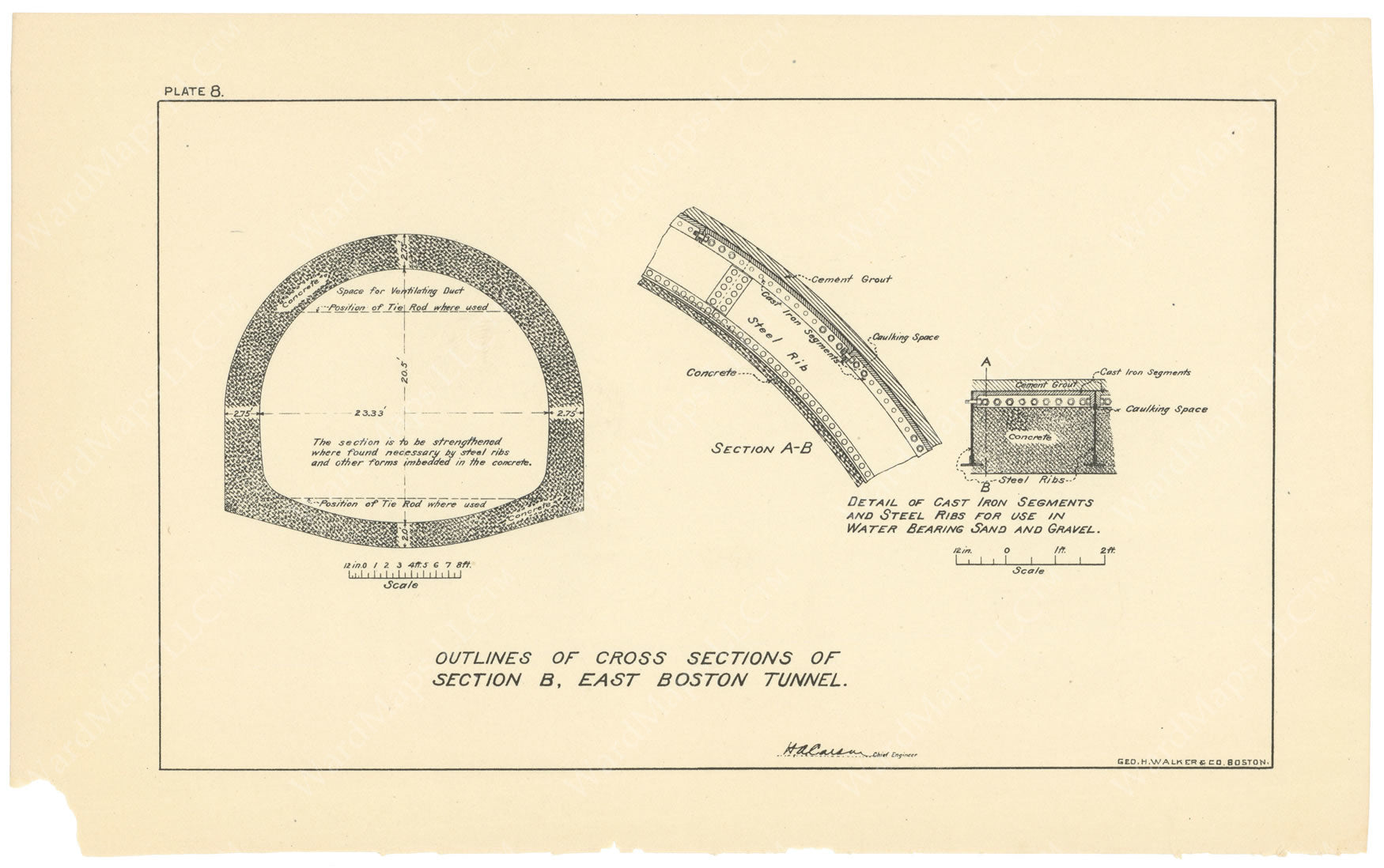 BTC Report 06 1900 Plate 08: East Boston Tunnel Cross Sections (Massac ...