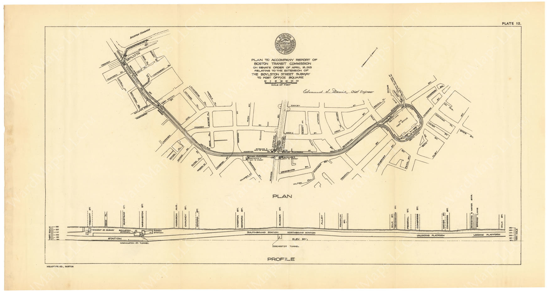 BTC Report 19 1913 Plate 12: Post Office Square Subway – WardMaps LLC