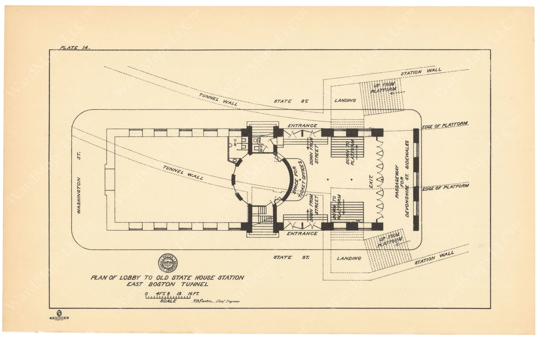 BTC Report 09 1903 Plate 14: Plan of Lobby in Old State House ...