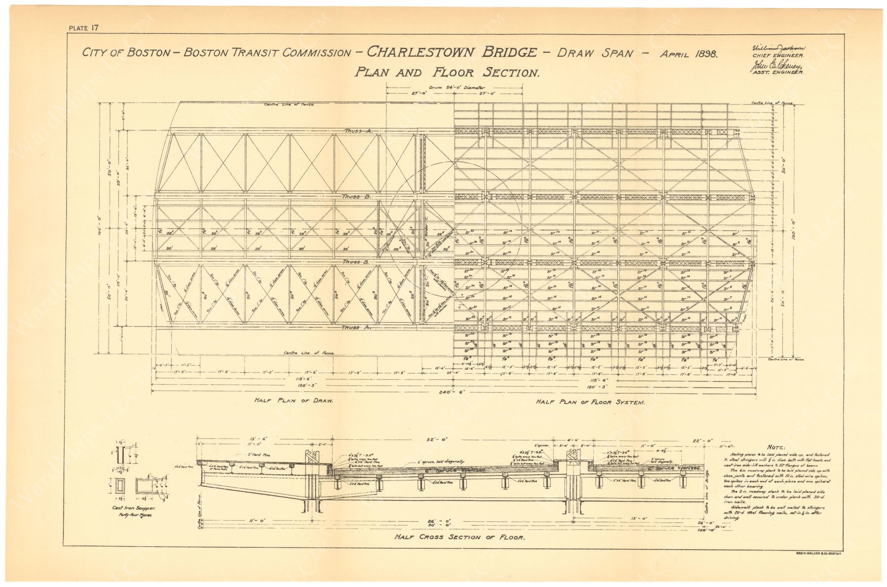 BTC Report 06 1900 Plate 17: Charlestown Bridge Draw Span, Boston, Mas ...