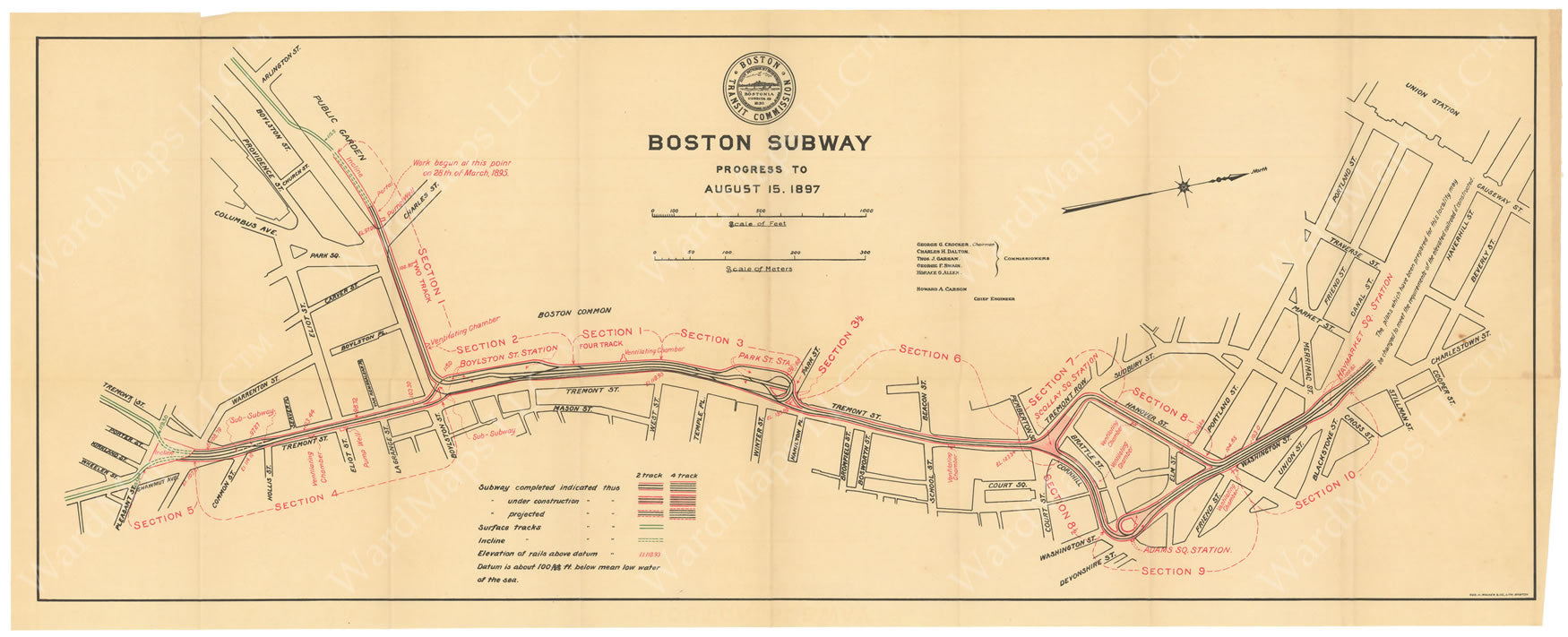 BTC Report 03 1897: Subway Progress to August 15, Boston, Massachusett ...