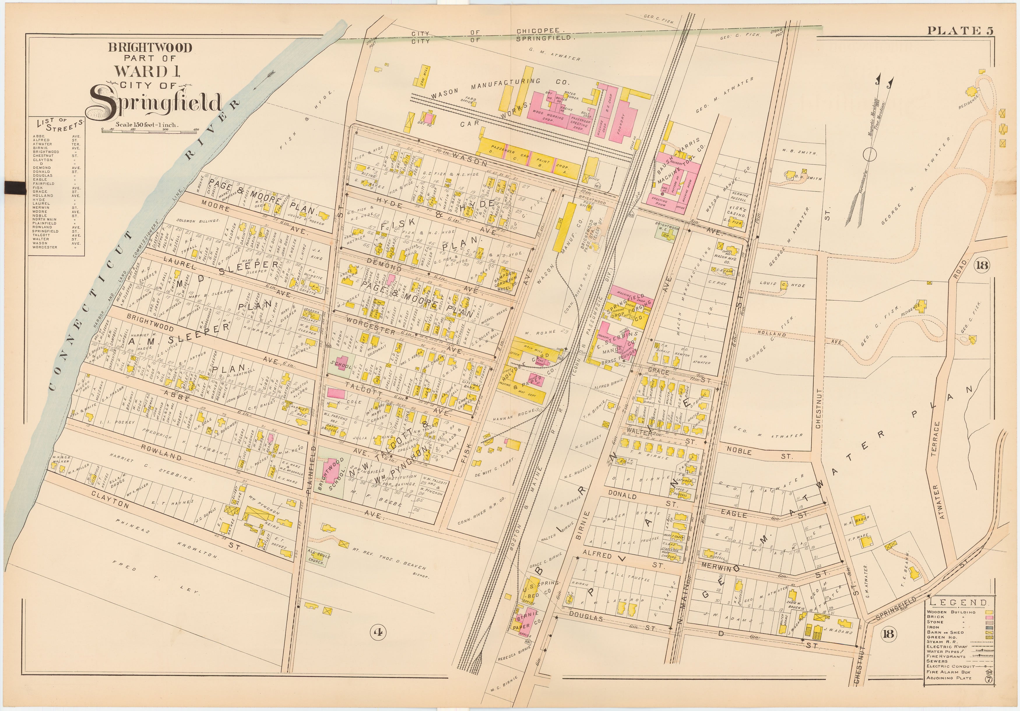 Springfield, Massachusetts 1899 Plate 005 – WardMaps LLC