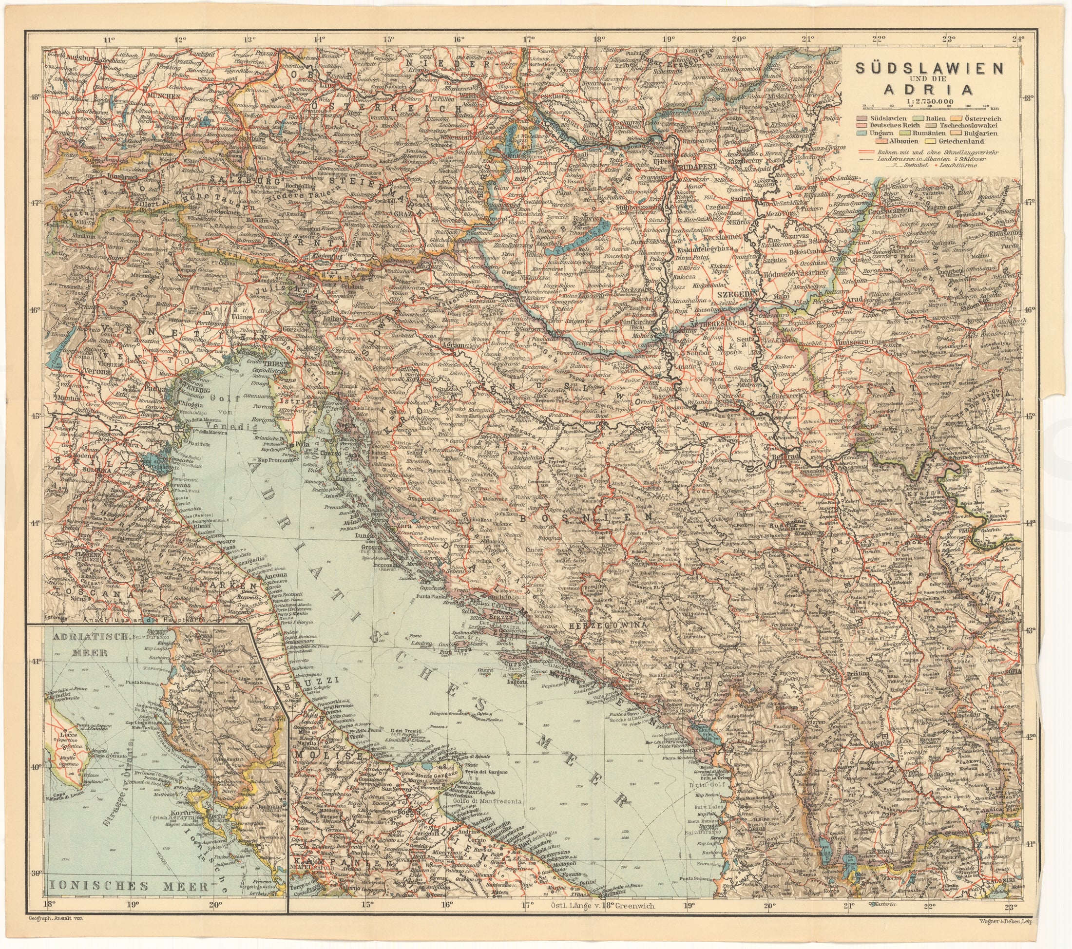 Central Europe and Adriatic Sea 1929 – WardMaps LLC