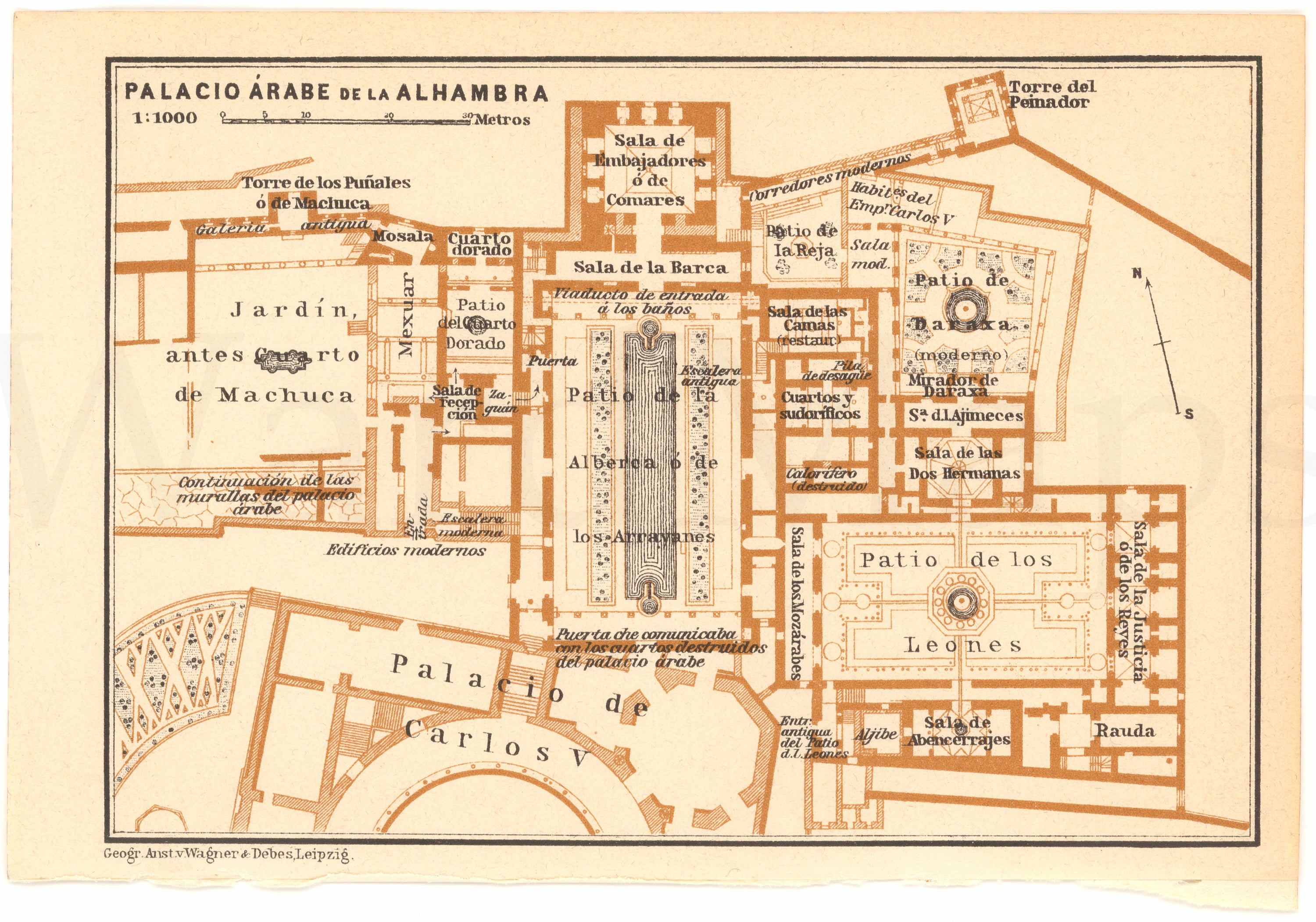 Alhambra, Granada, Spain 1929 – WardMaps LLC