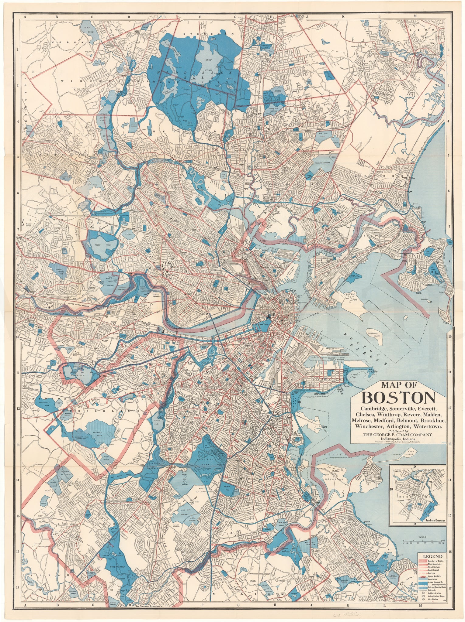 Boston, Massachusetts Circa 1930s (Side A) – WardMaps LLC