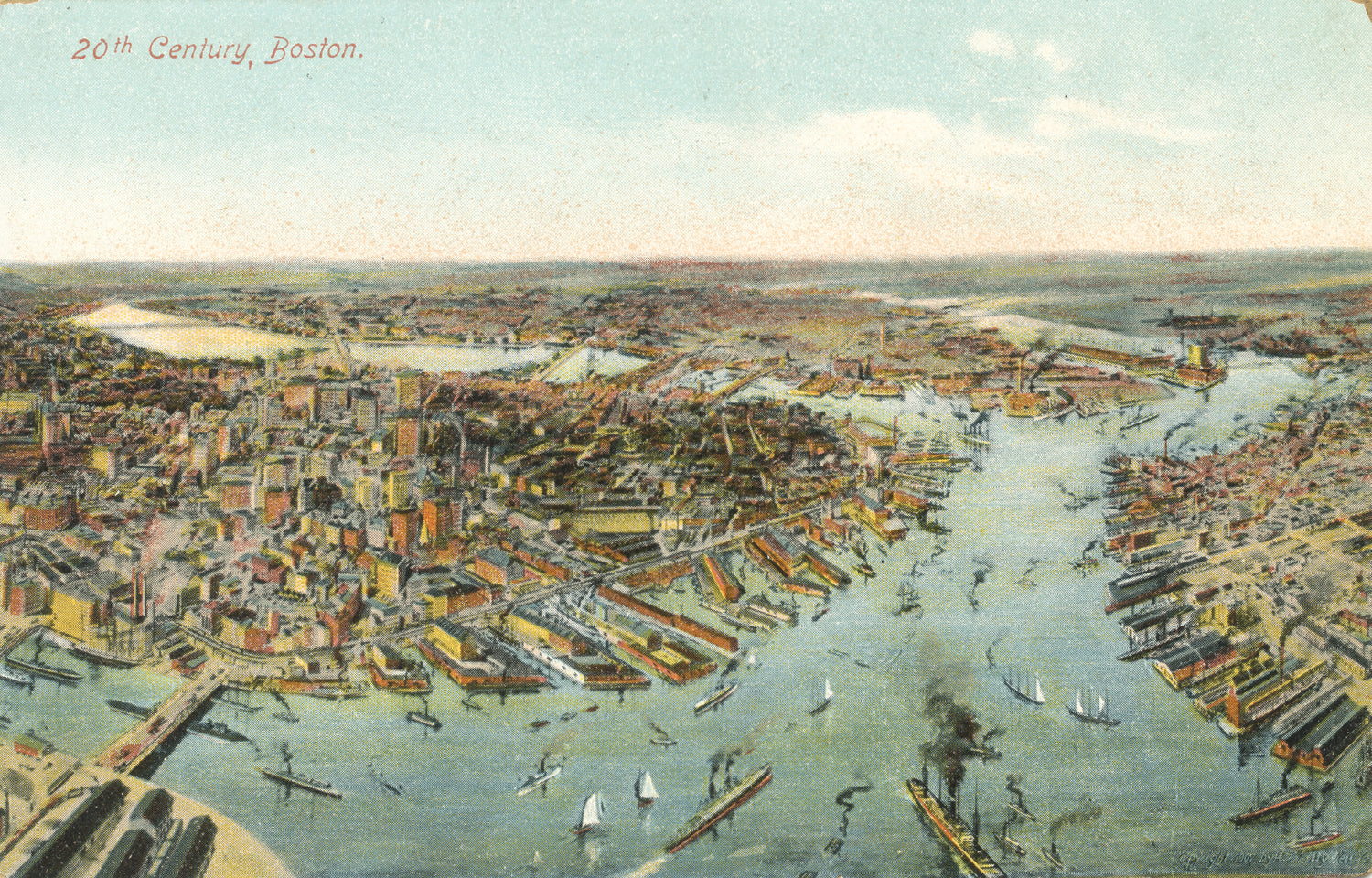 Boston, Massachusetts Bird's Eye View: 20th Century Boston – WardMaps LLC