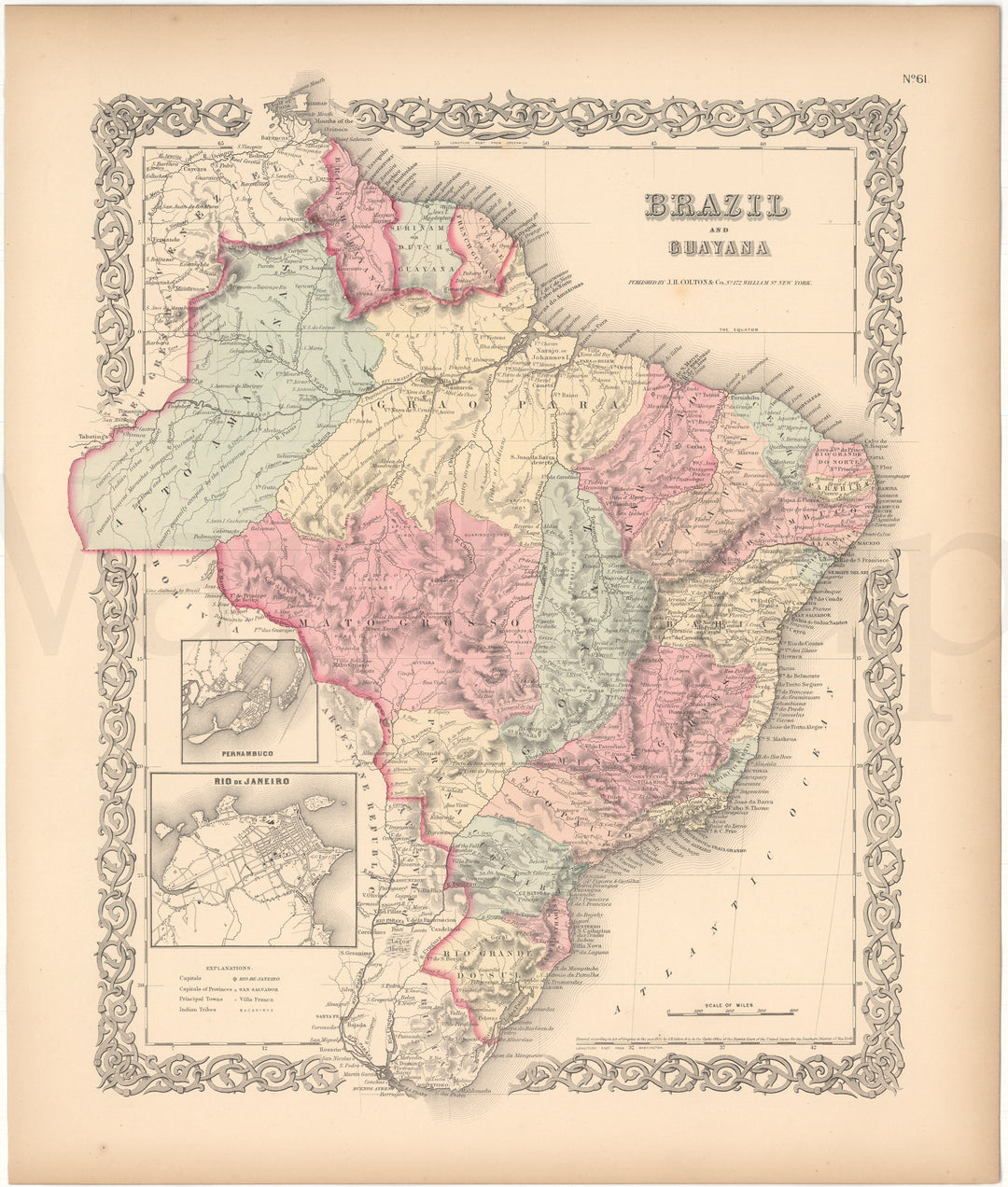 Brazil and Guayana (The Guianas) 1856 – WardMaps LLC