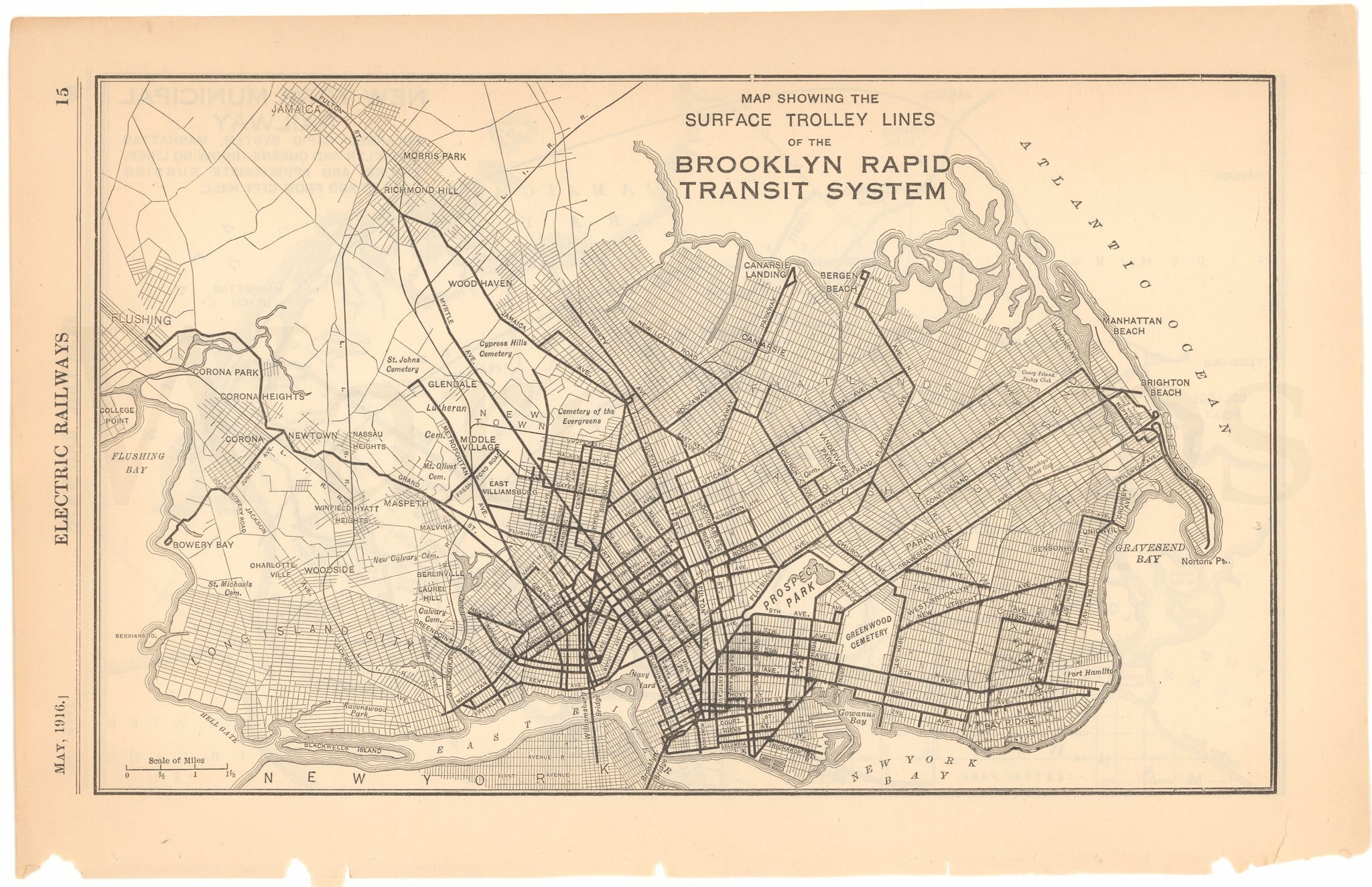 Brooklyn Rapid Transit System, New York 1916 – WardMaps LLC