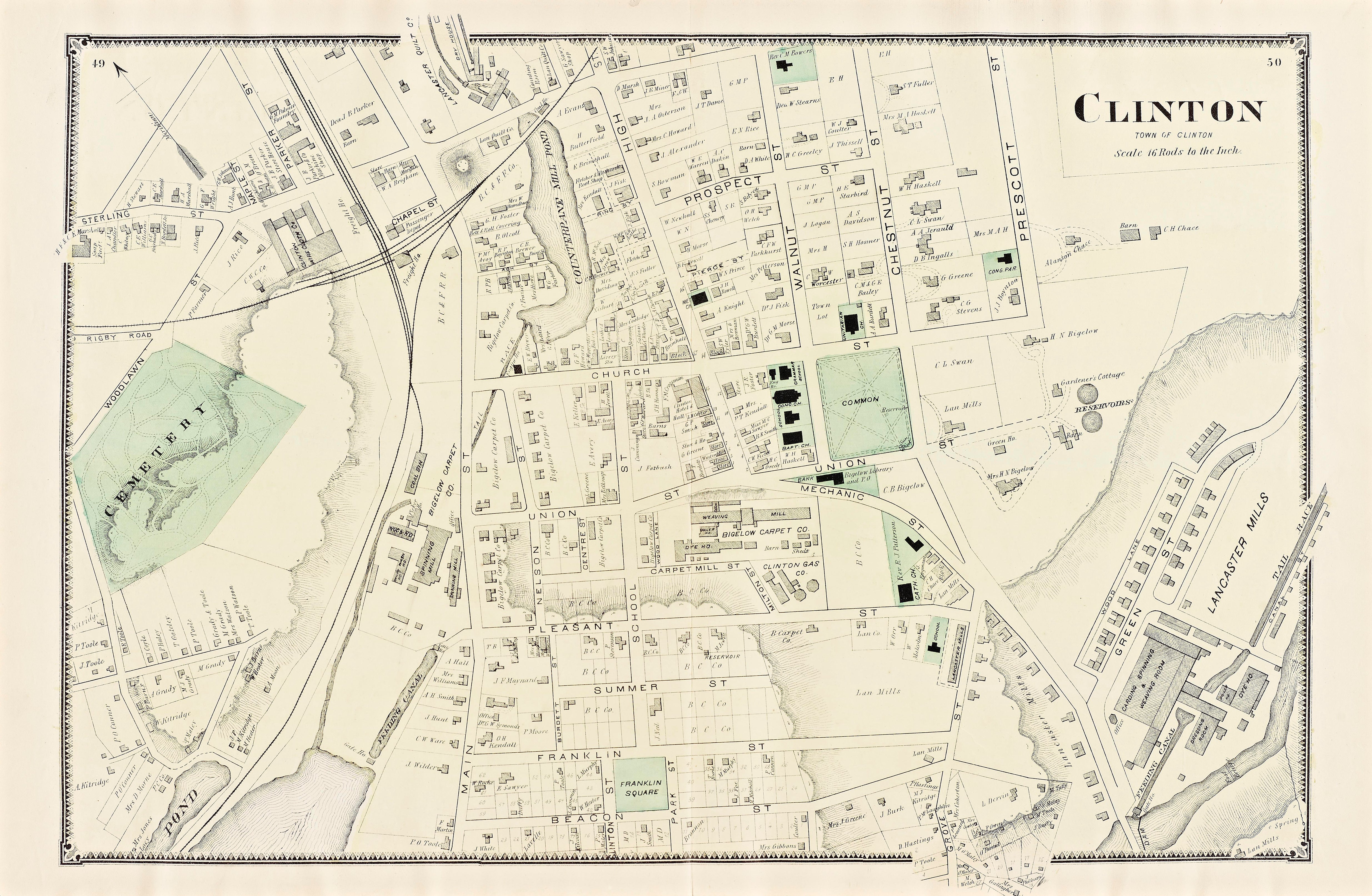 Clinton Center, Massachusetts 1870 – WardMaps LLC