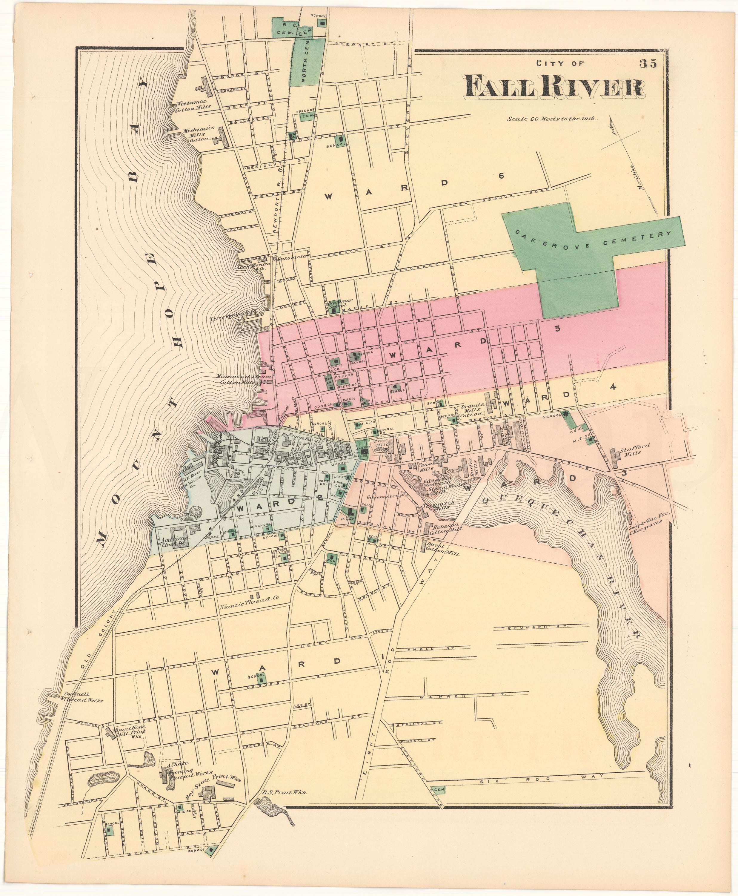 Fall River, Massachusetts 1871: City Center – WardMaps LLC
