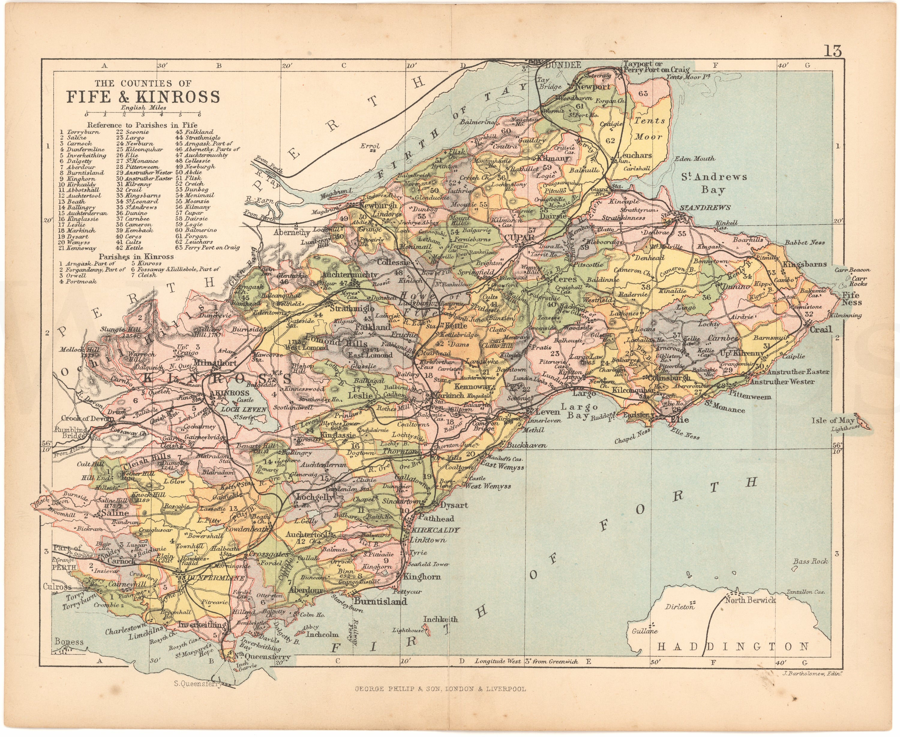 Counties of Fife and Kinross, Scotland 1882 – WardMaps LLC