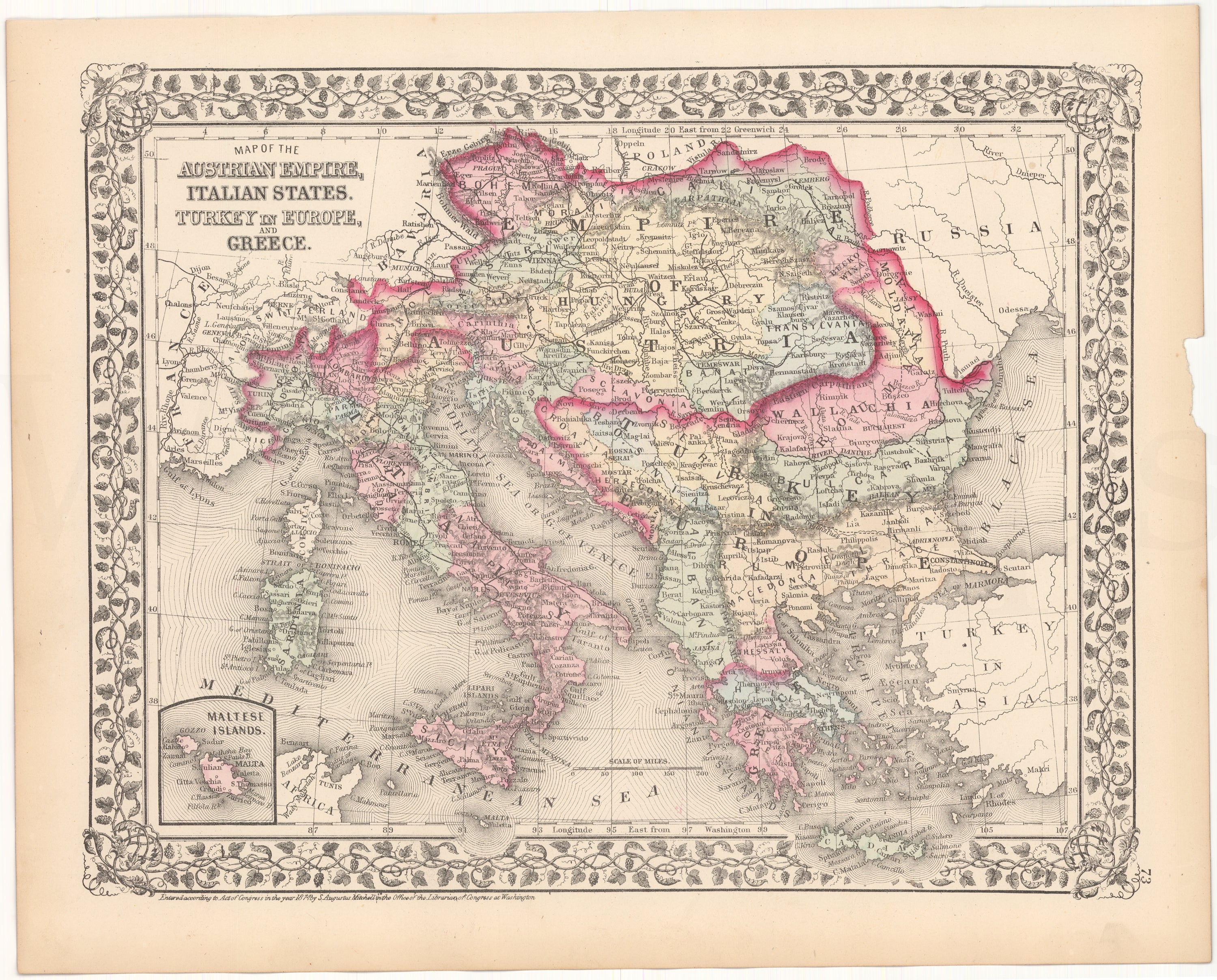 Austrian Empire, Italian States (Italy), Turkey in Europe (Balkans), a ...