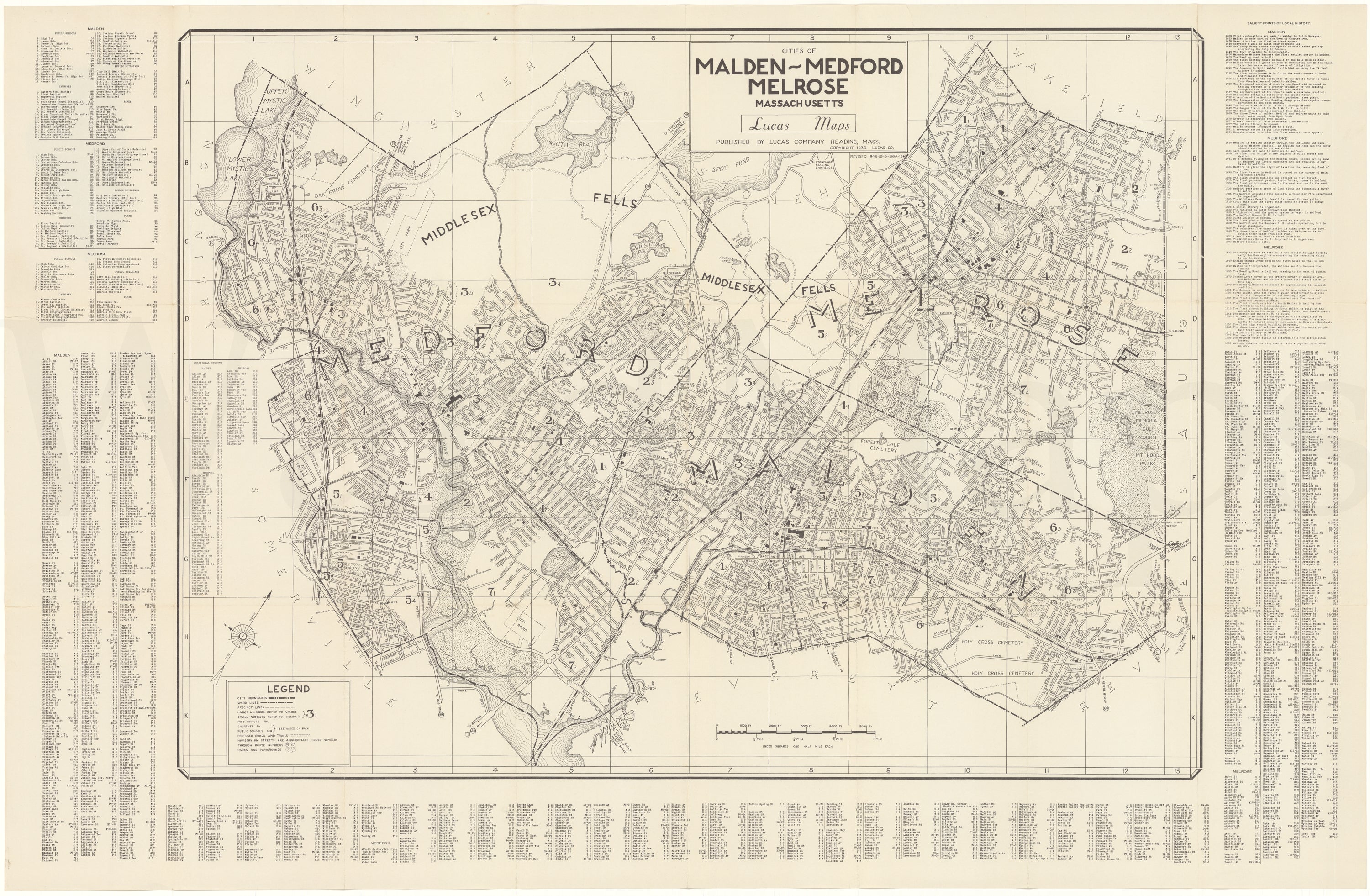 Malden, Medford, and Melrose, Massachusetts 1938 – WardMaps LLC