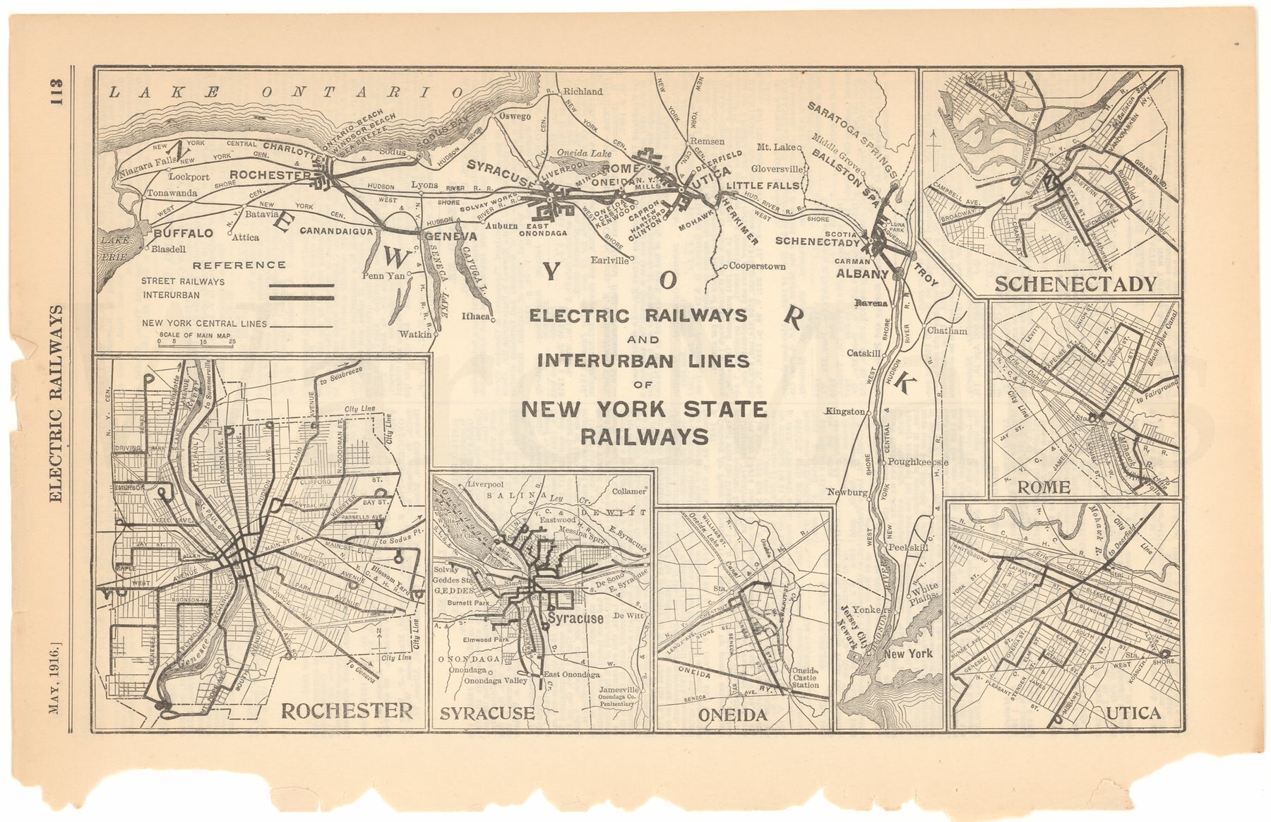 Electric Railways and Interurban Lines of New York State Railways 1916 ...