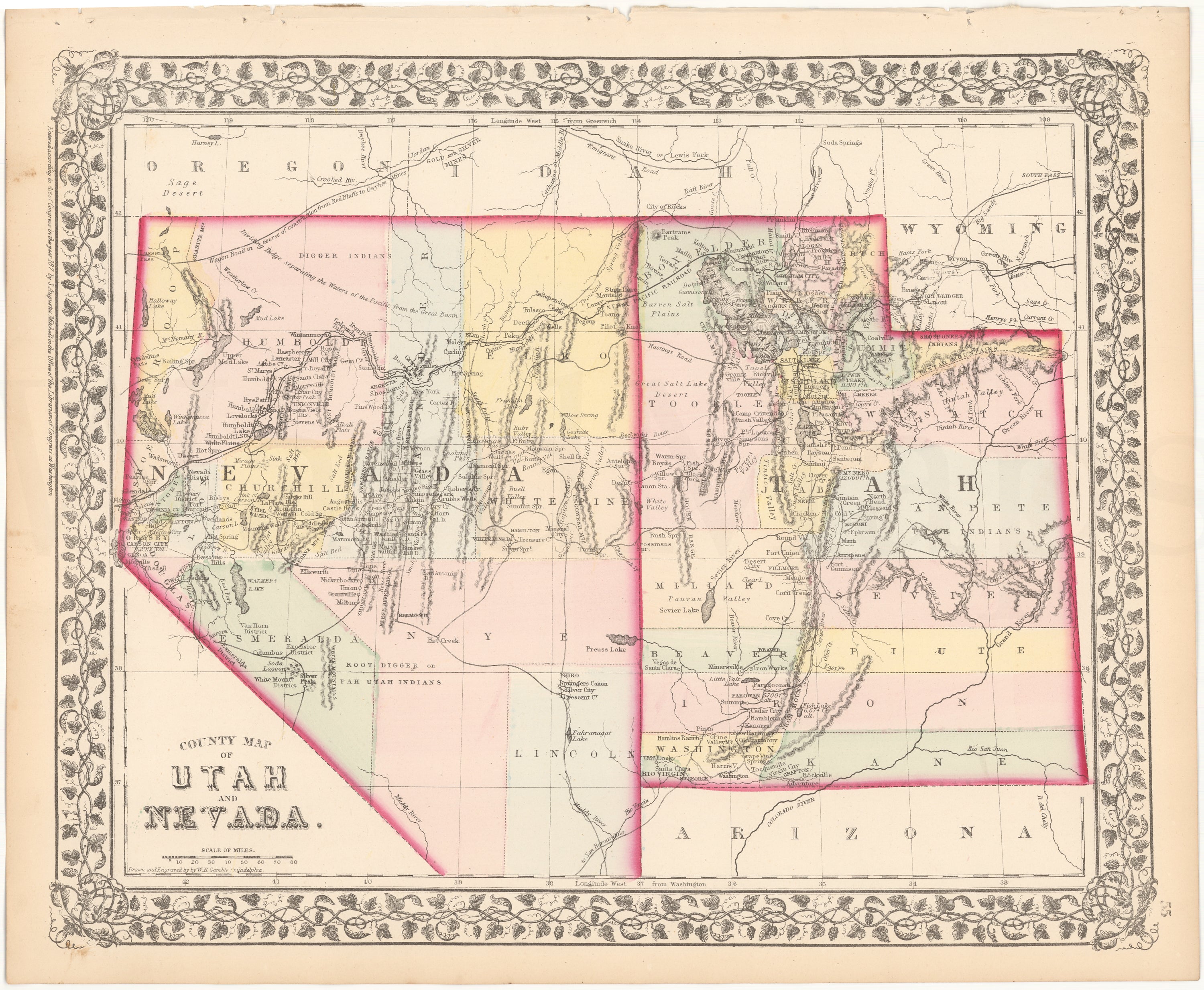 Nevada and Utah 1875 – WardMaps LLC