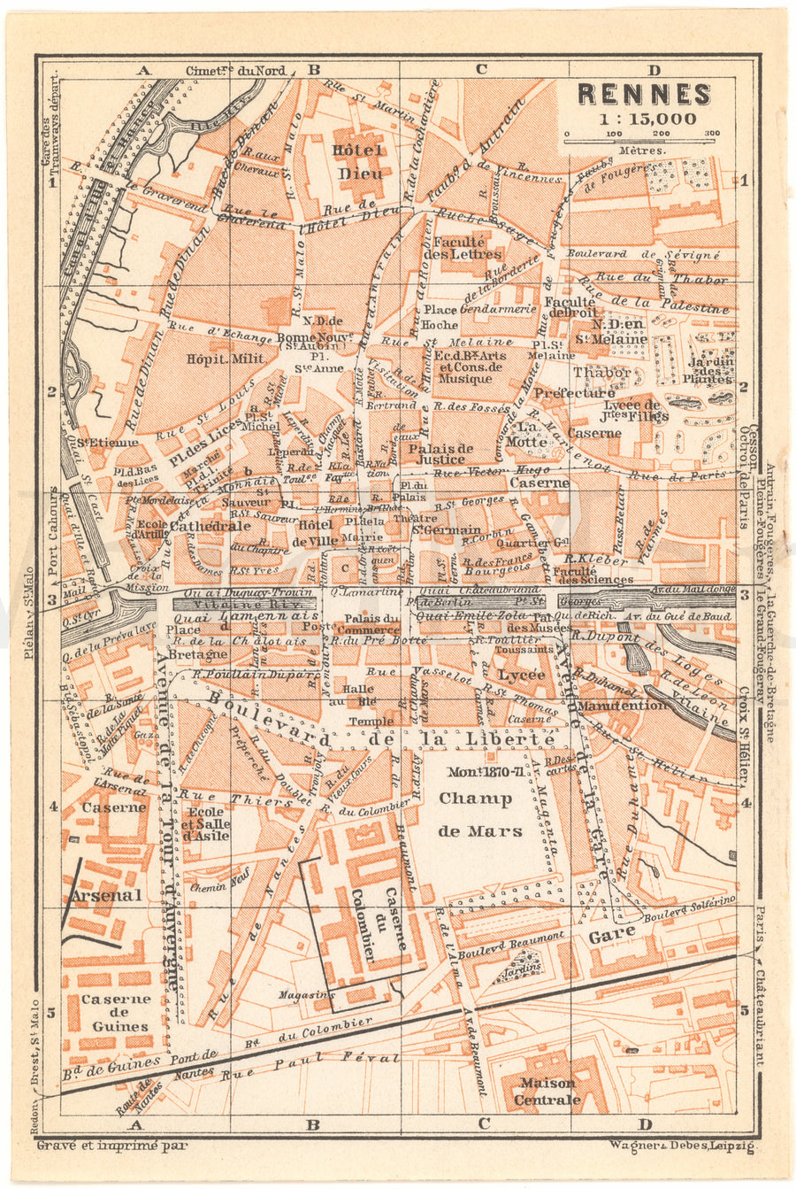 Rennes, France 1913 – WardMaps LLC