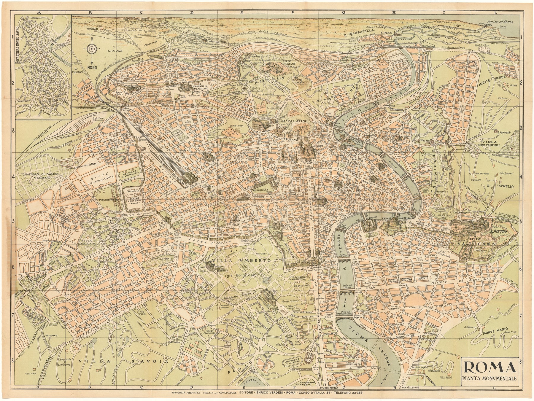 Rome, Italy 1930-31: Plan Monumental – WardMaps LLC