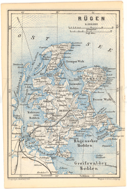 Rugen Island, Germany 1886 – WardMaps LLC