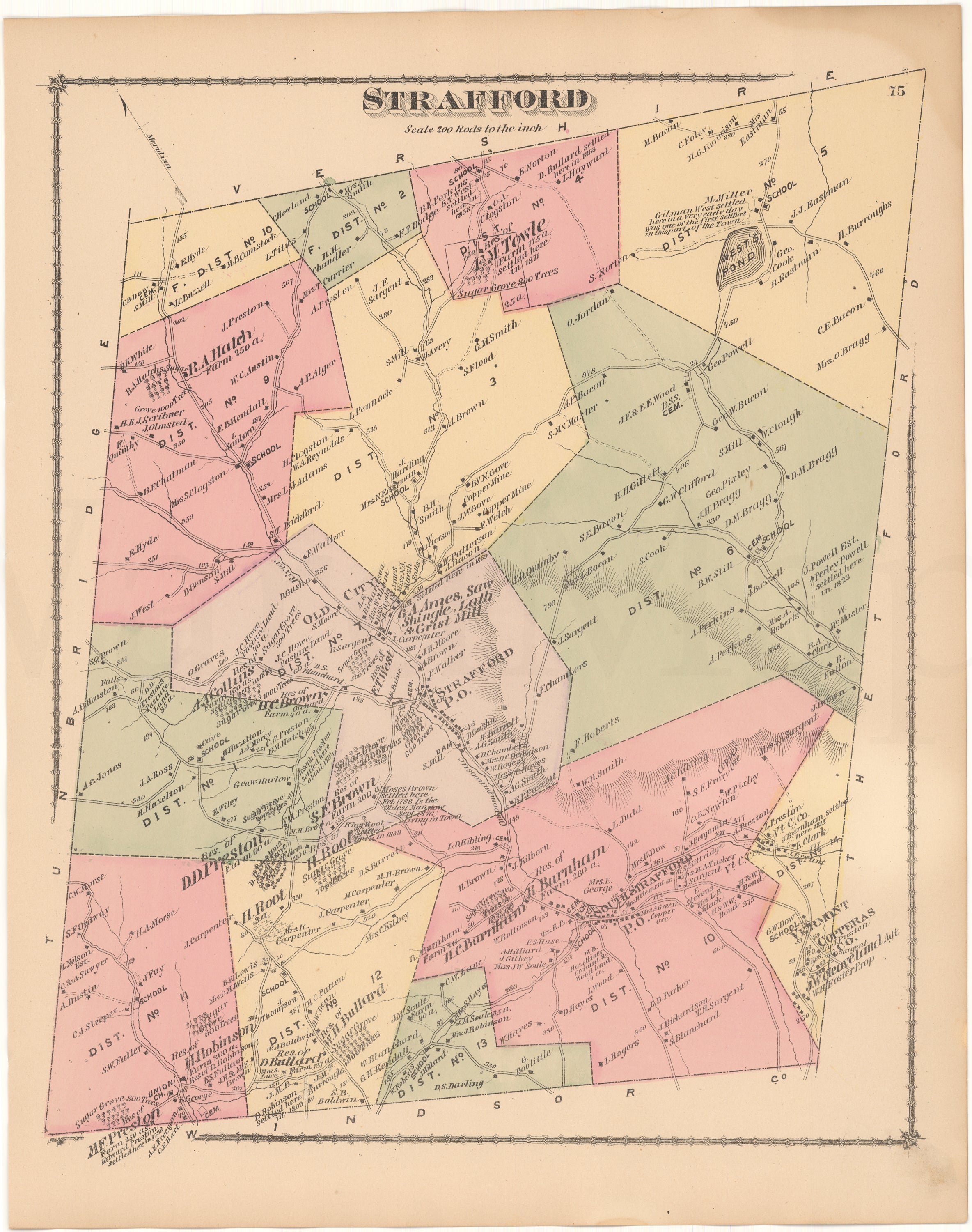 Strafford, Vermont 1877 – WardMaps LLC