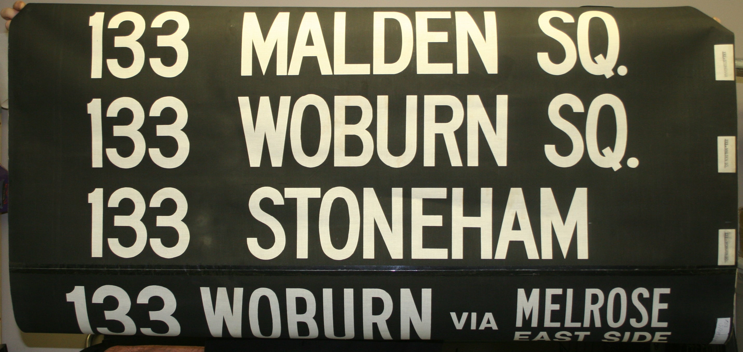 Boston MTA Rollsign Curtain Mid-20th Century: Route 133 – WardMaps LLC