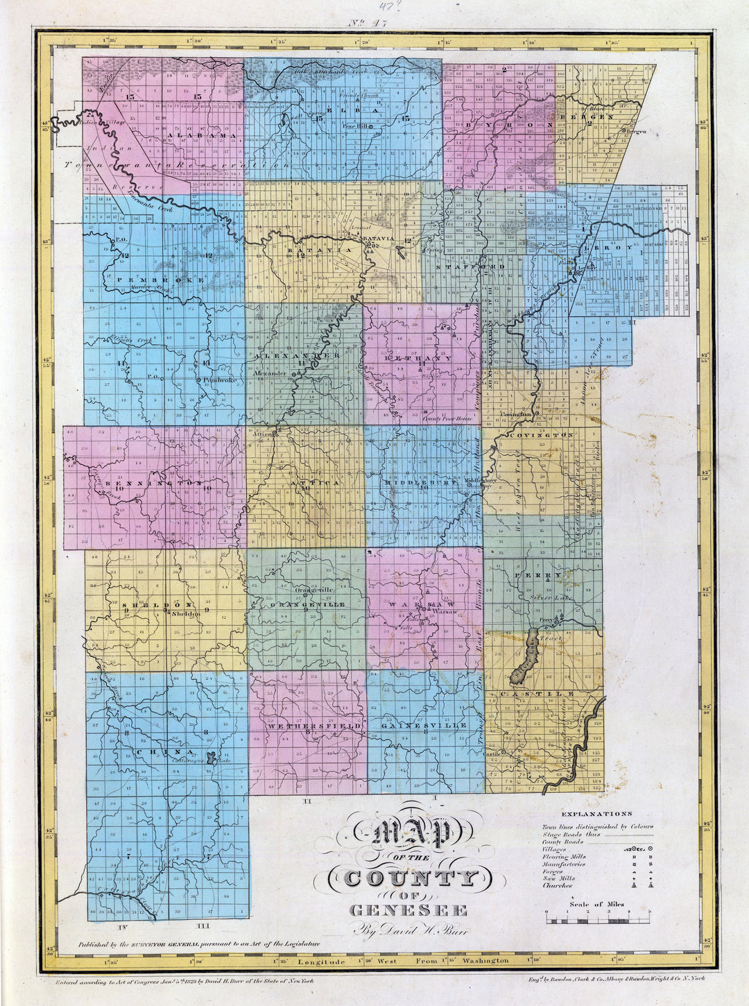 Genesee County, New York 1829 – WardMaps LLC
