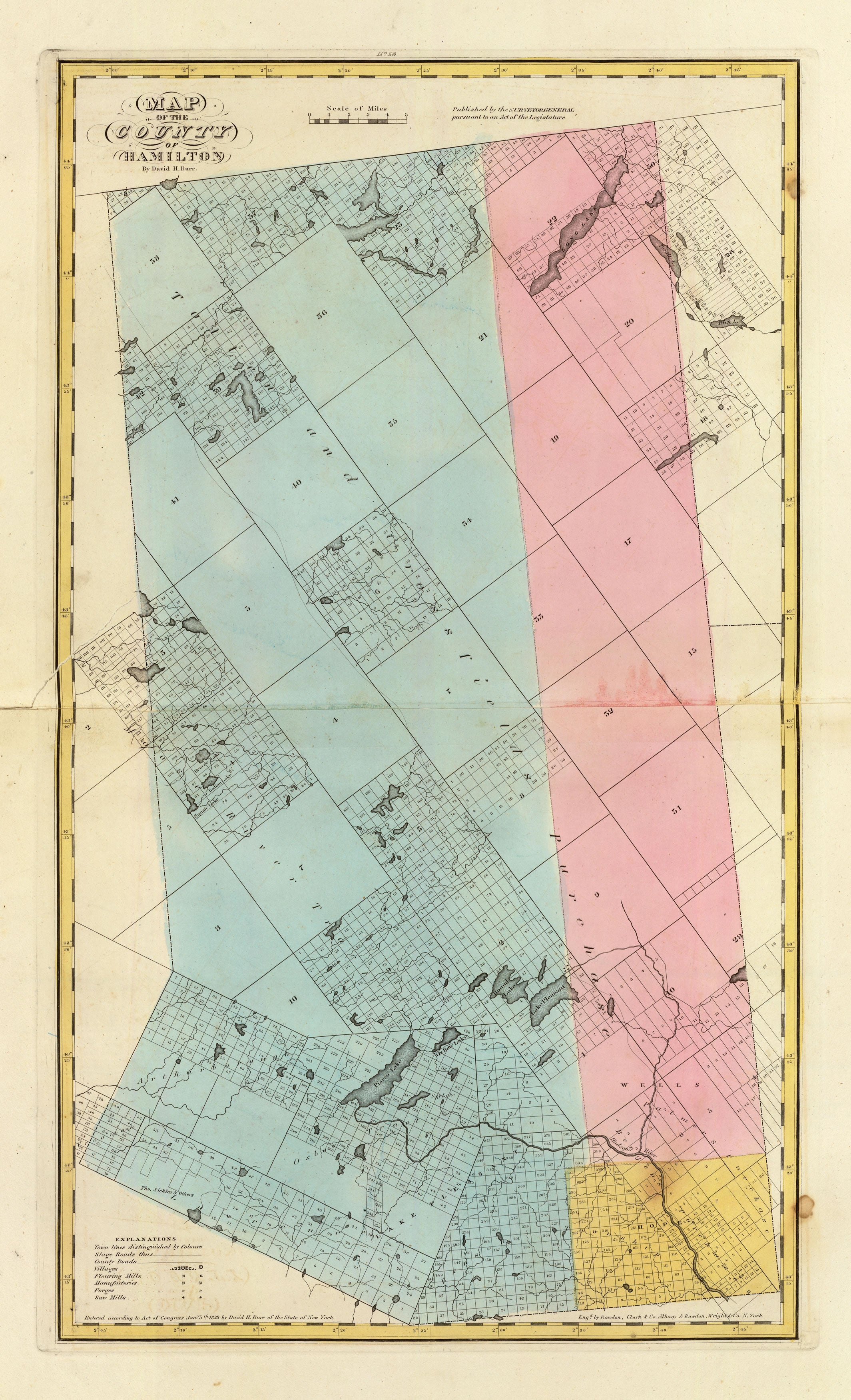 Hamilton County, New York 1829 – WardMaps LLC