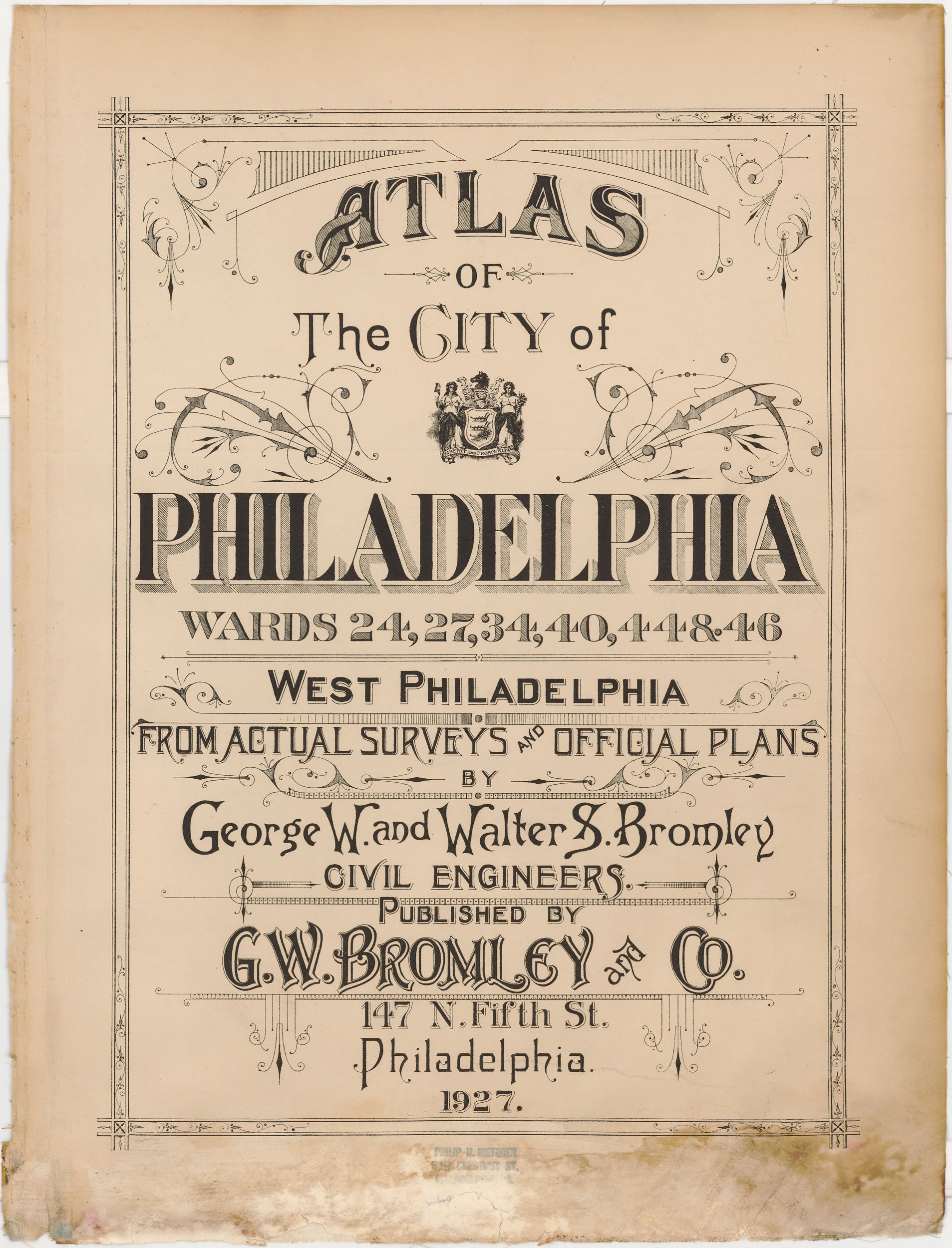 West Philadelphia 1927 Title page – WardMaps LLC