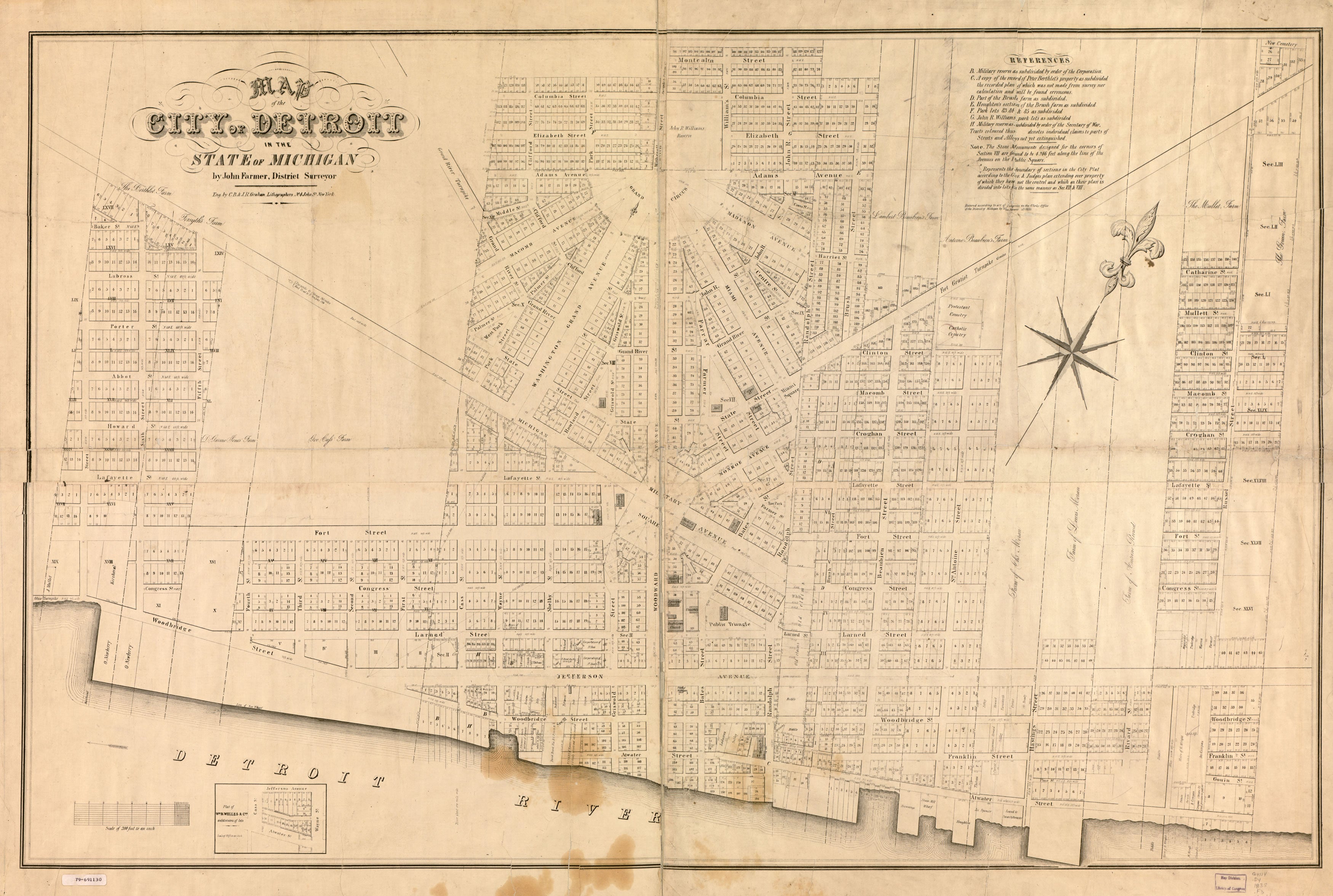 Detroit, Michigan 1835 – WardMaps LLC