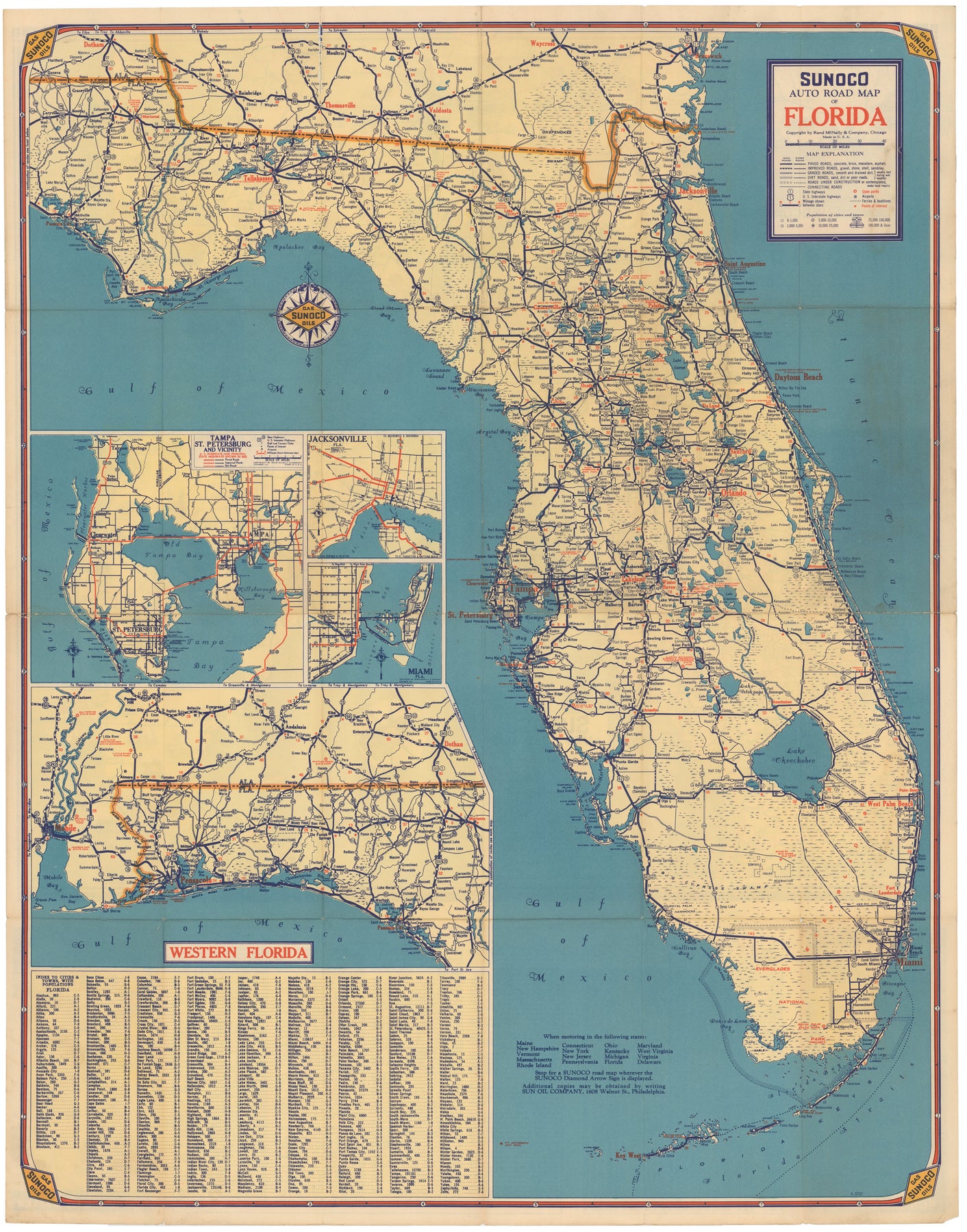 Florida Circa 1930: Highway Map – WardMaps LLC