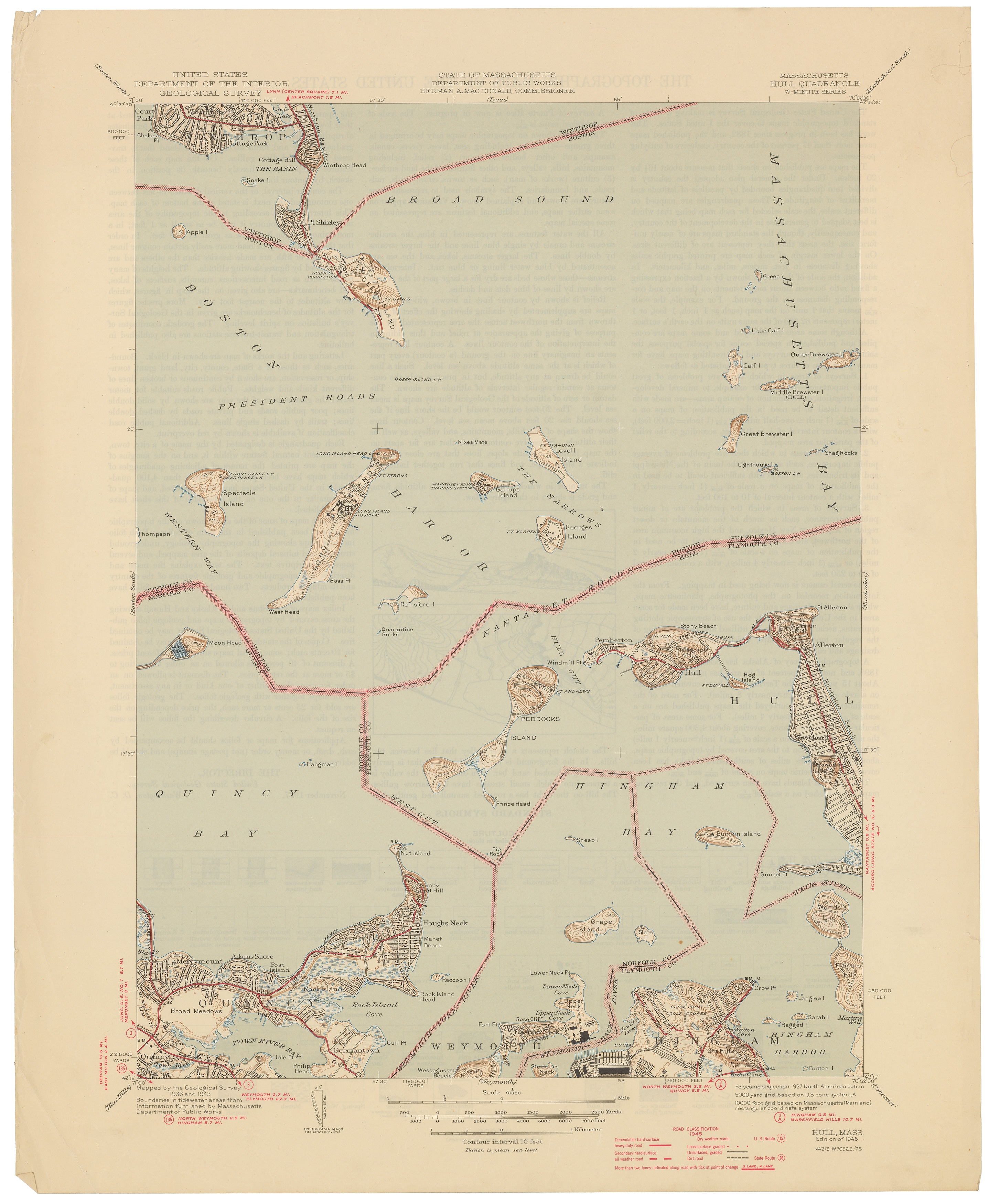 USGS Massachusetts: Hull Sheet 1946 – WardMaps LLC
