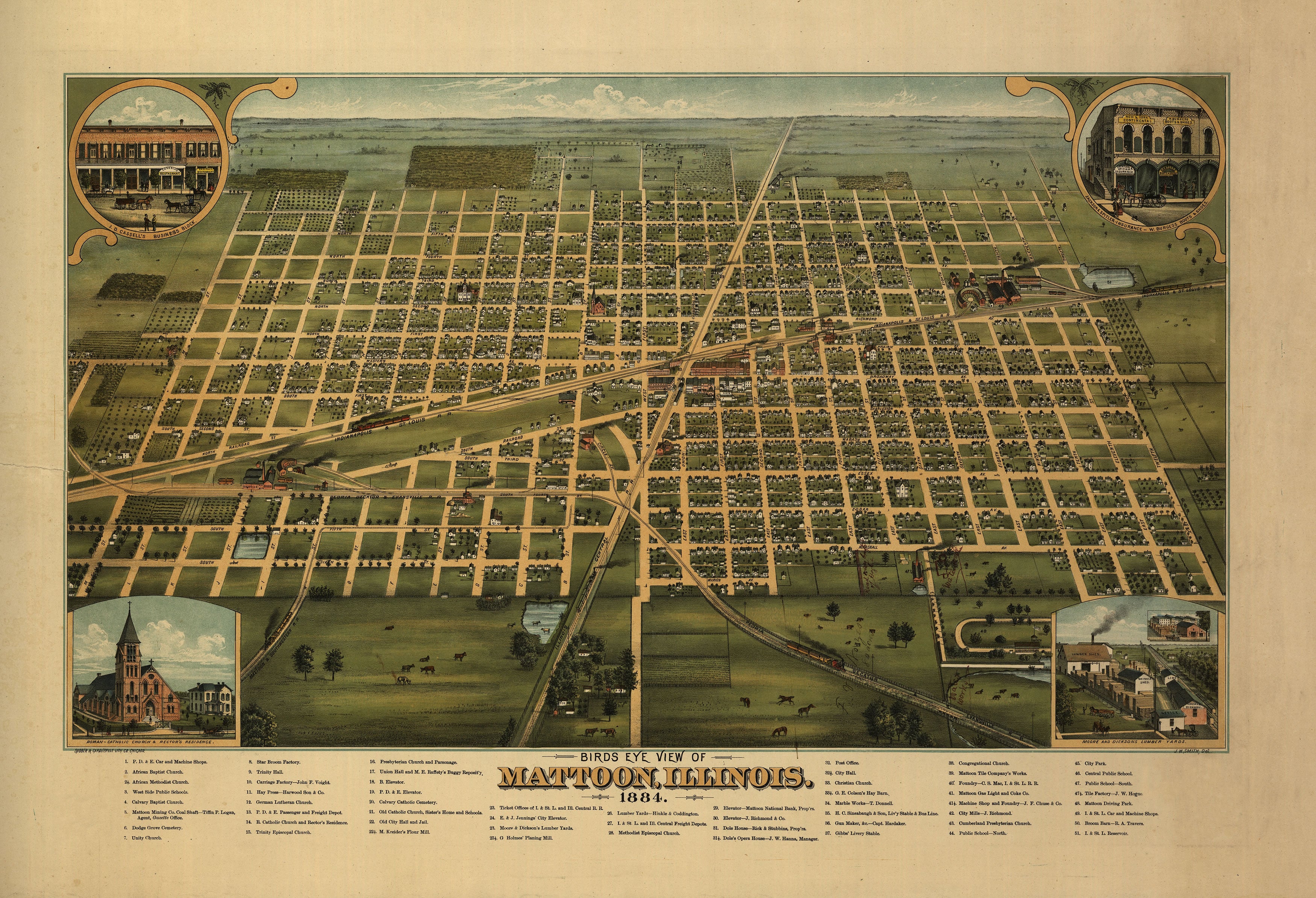 Mattoon, Illinois 1884 – WardMaps LLC