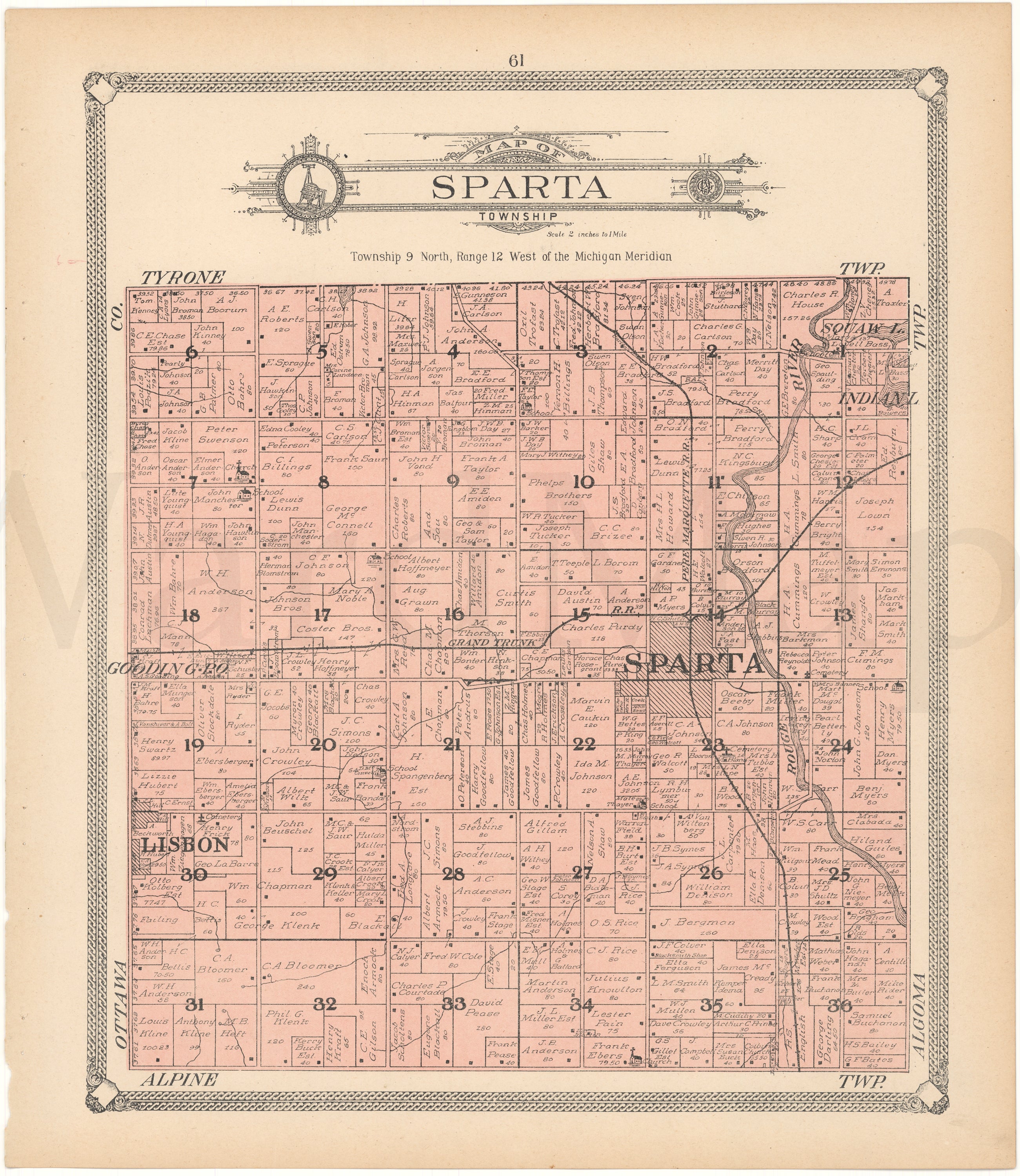 Sparta Township, Michigan 1907 – WardMaps LLC