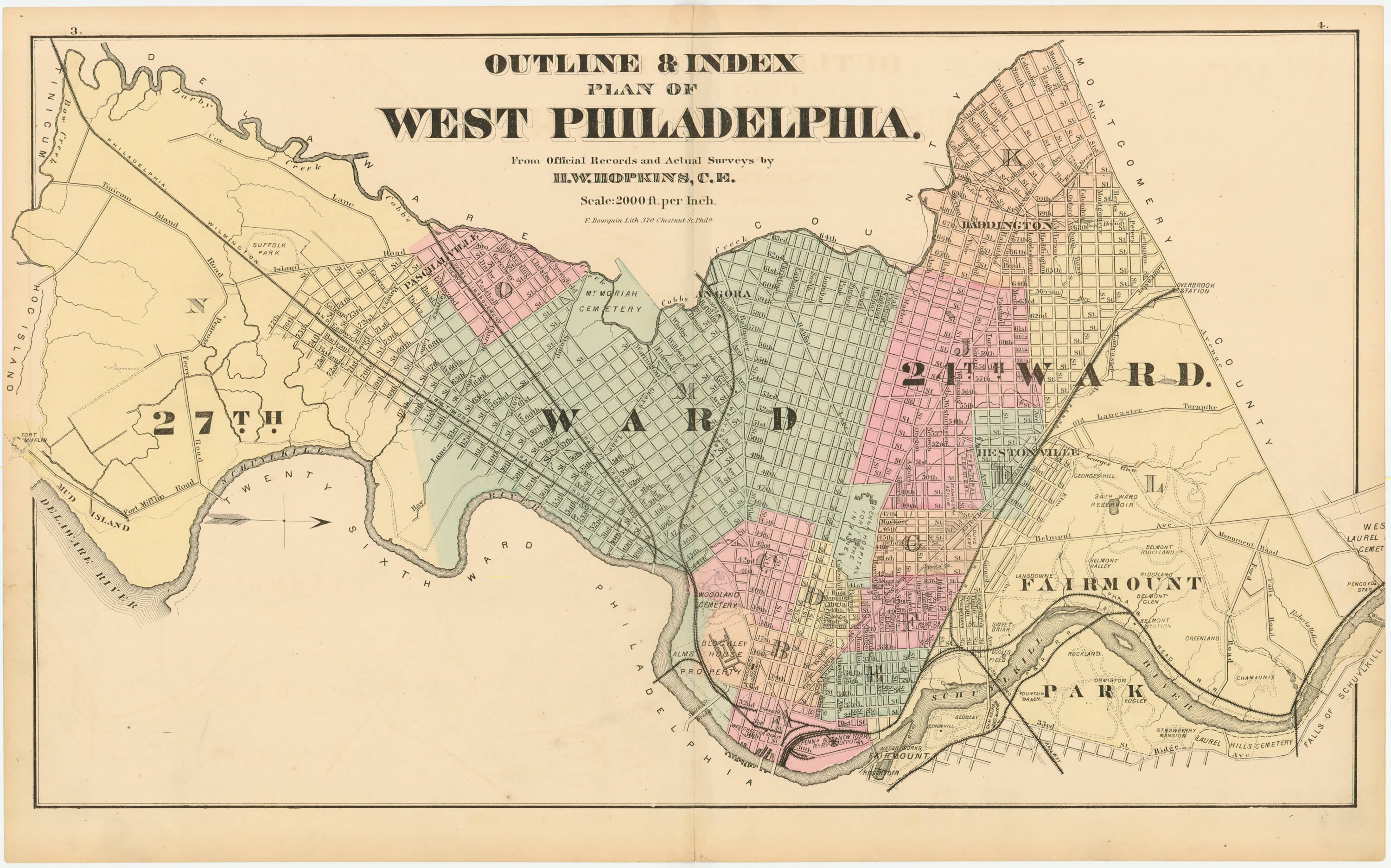 West Philadelphia, Pennsylvania 1872 Index Map – WardMaps LLC