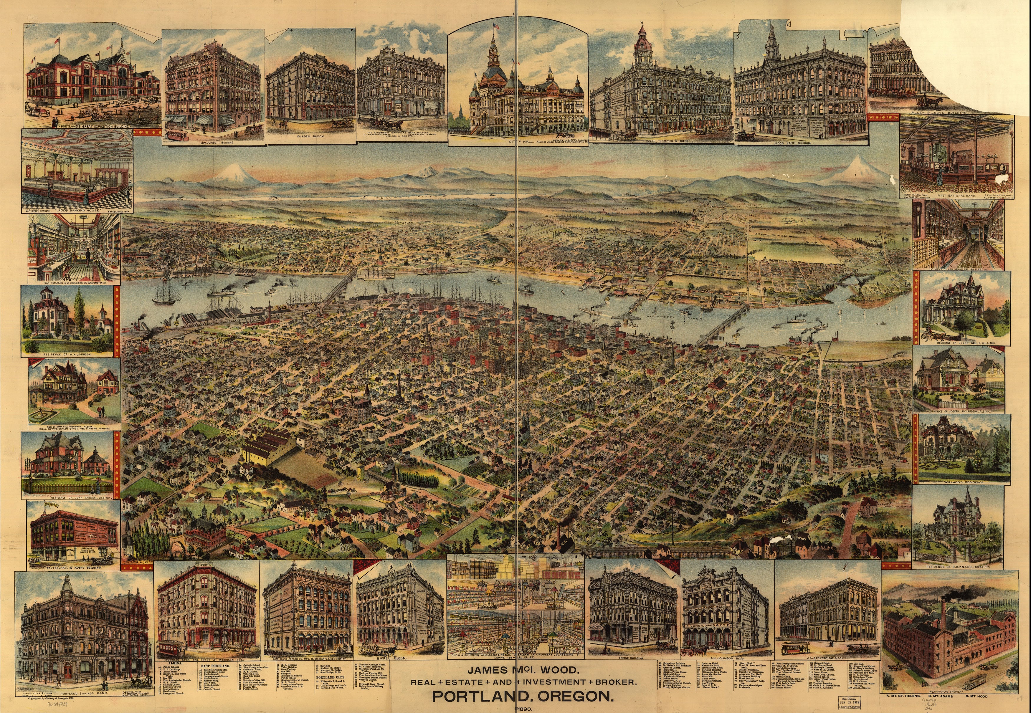 Portland, Oregon 1890 – WardMaps LLC