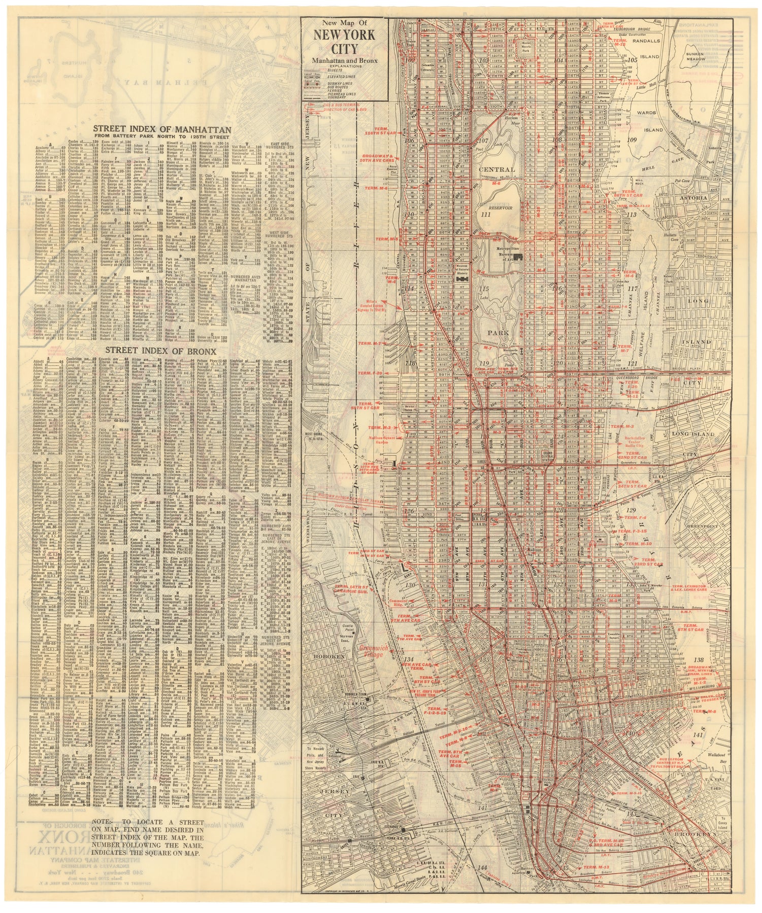 Manhattan, New York City Red Book Map 1936 – WardMaps LLC