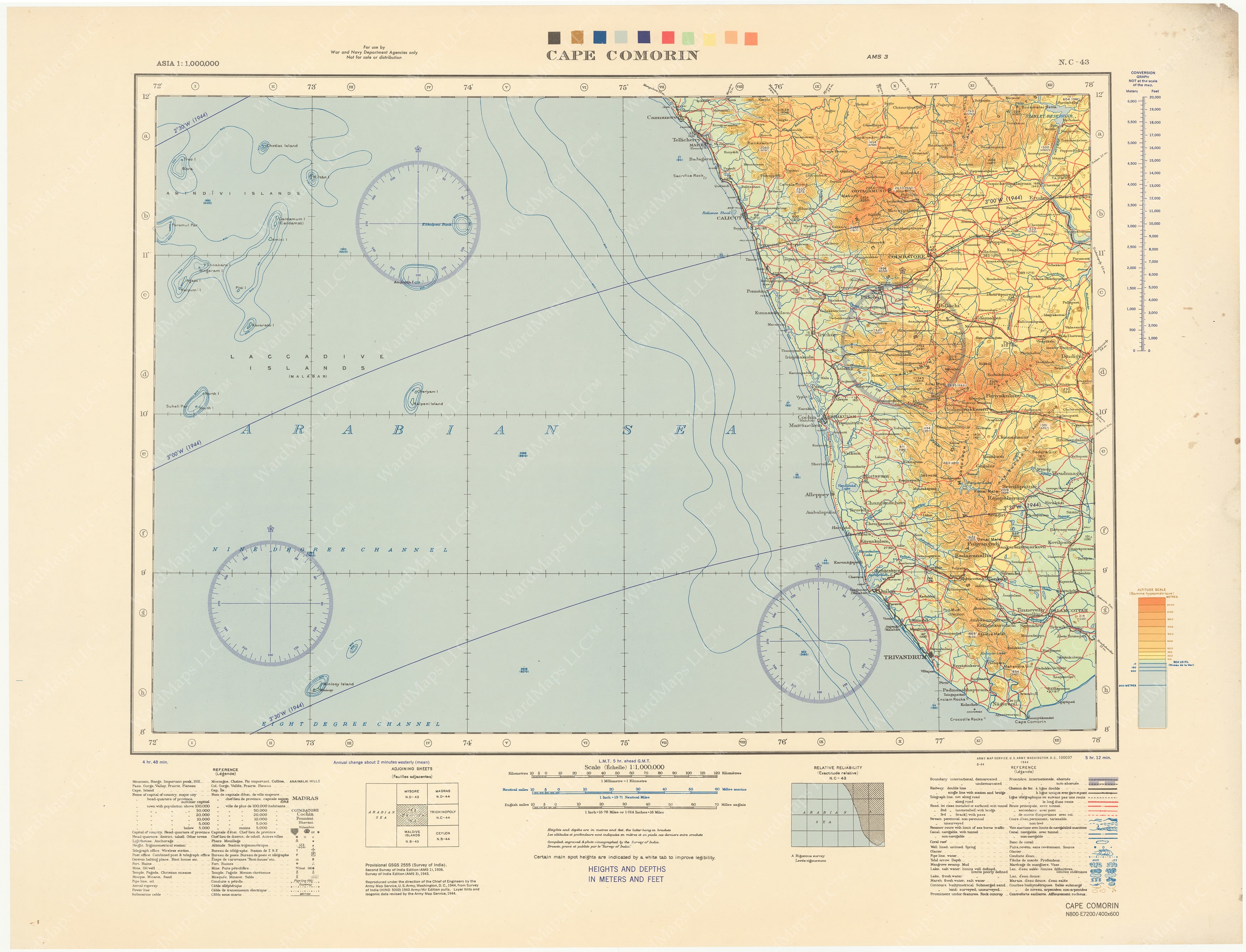 India (Southwest Part) 1944 – WardMaps LLC