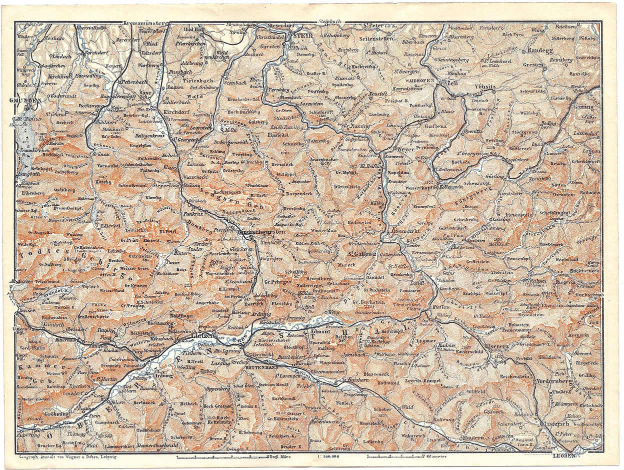 Central Austria (Windischgarsten Region) 1905 – WardMaps LLC