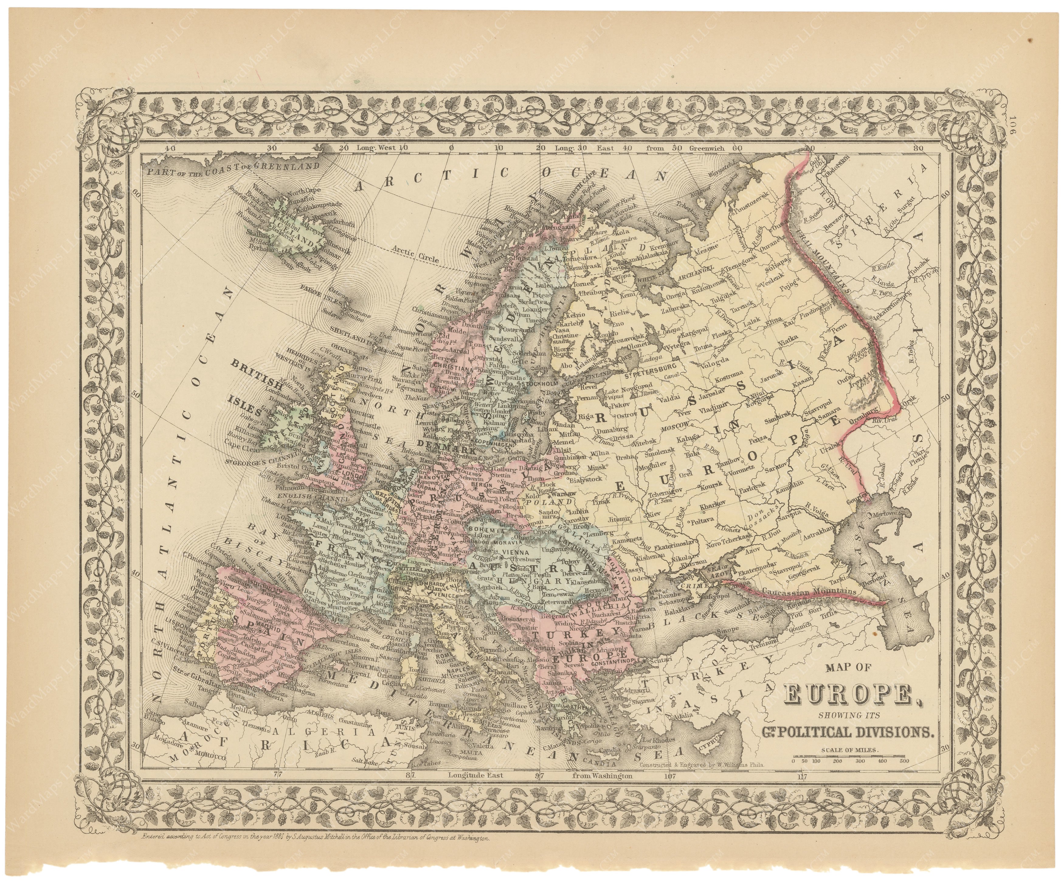 Europe 1882 – WardMaps LLC