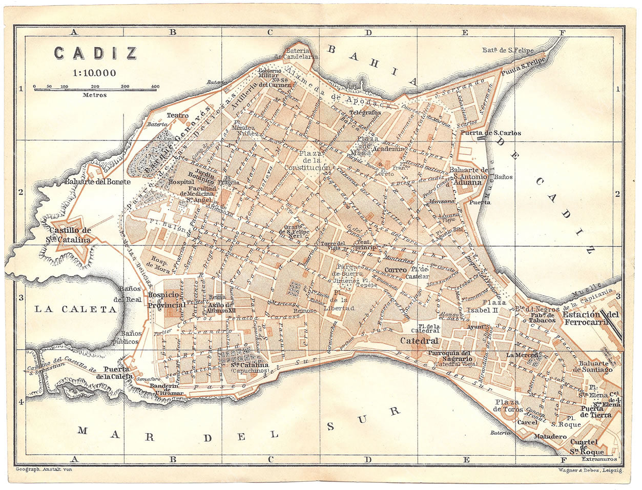Cadiz, Spain 1908 – WardMaps LLC