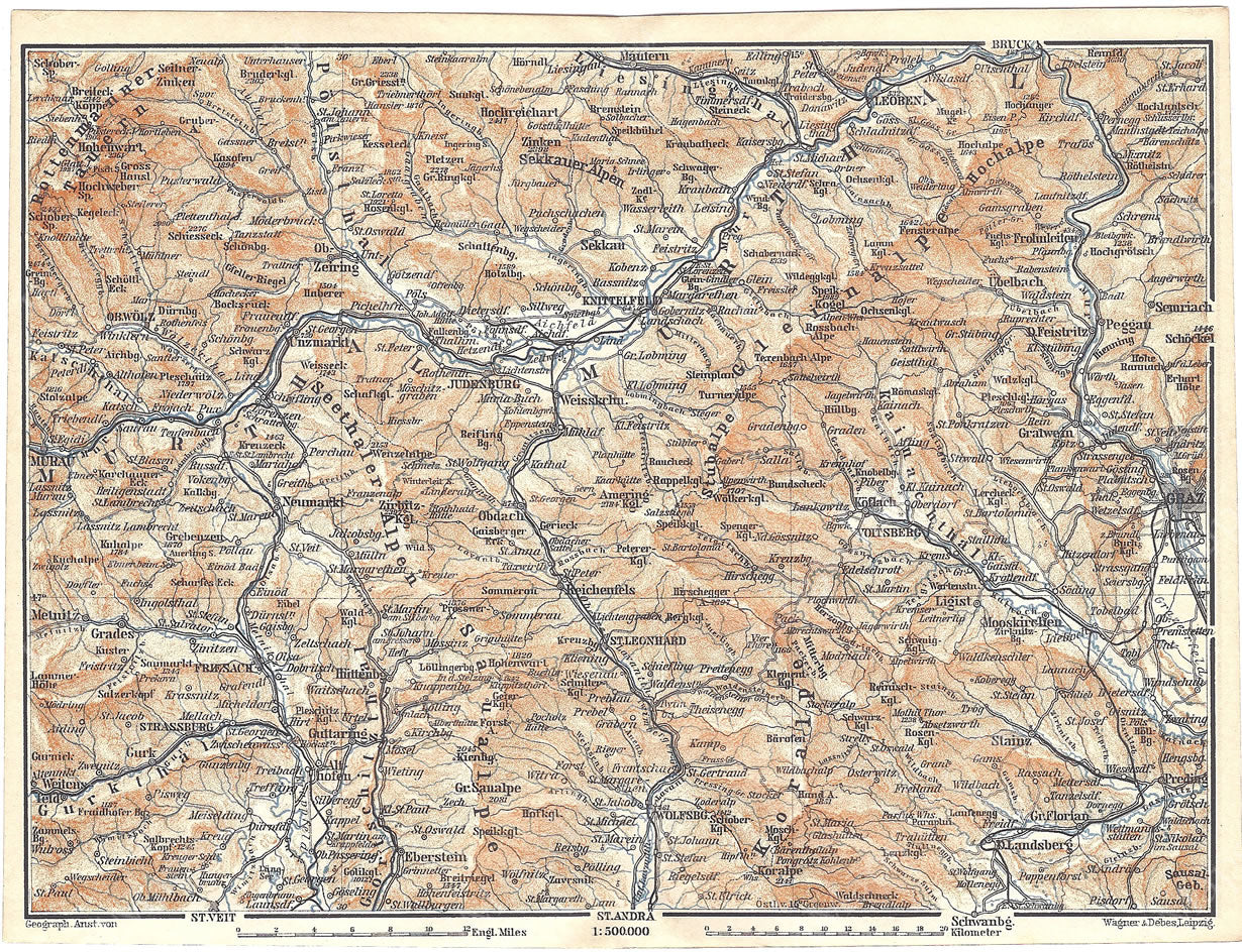 Styria State (Central Part), Austria 1905 – WardMaps LLC