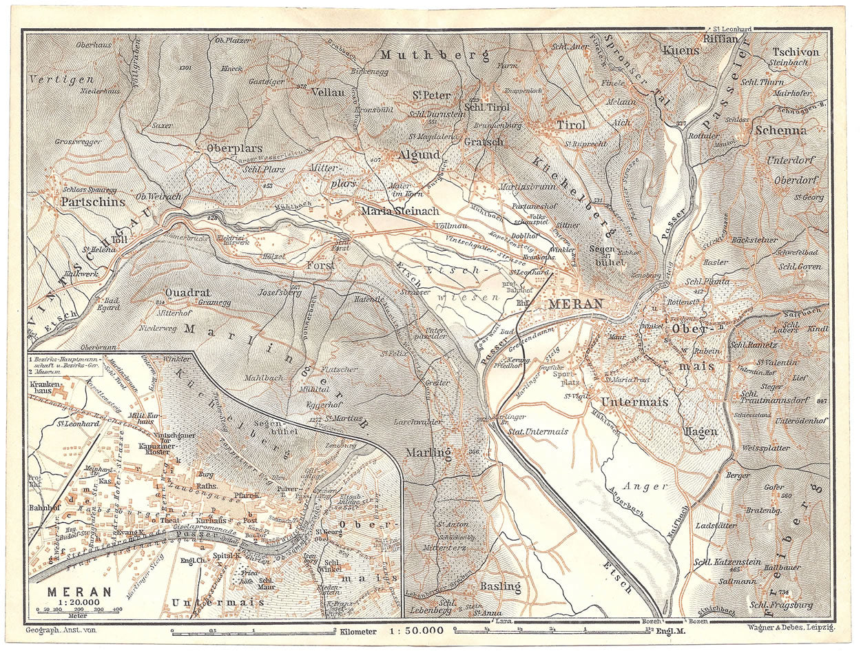 Merano, South Tyrol, Italy 1905 – WardMaps LLC