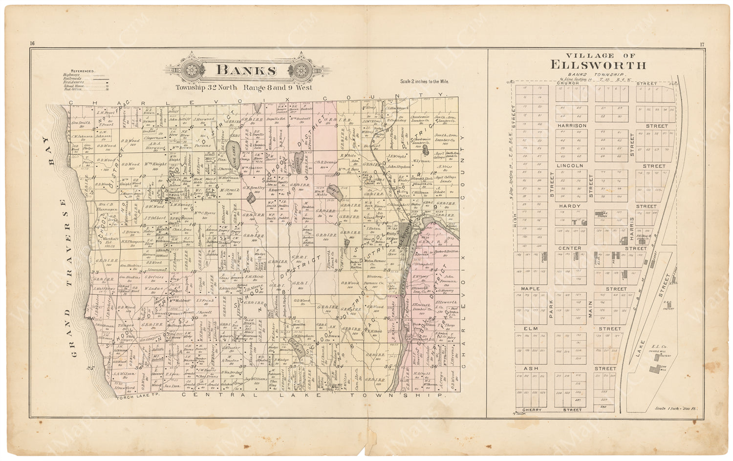 Banks and Ellsworth, Michigan 1897 – WardMaps LLC