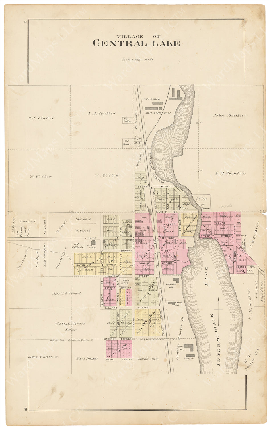Central Lake Village, Michigan 1897 – WardMaps LLC