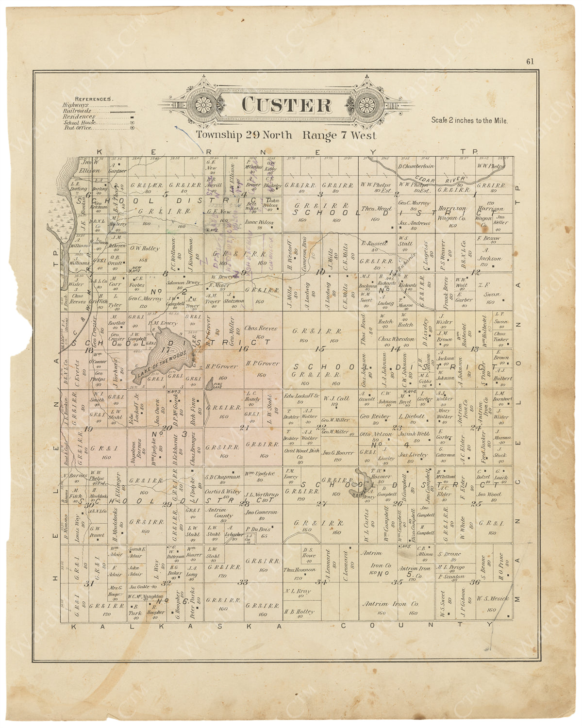 Custer, Michigan 1897 – WardMaps LLC