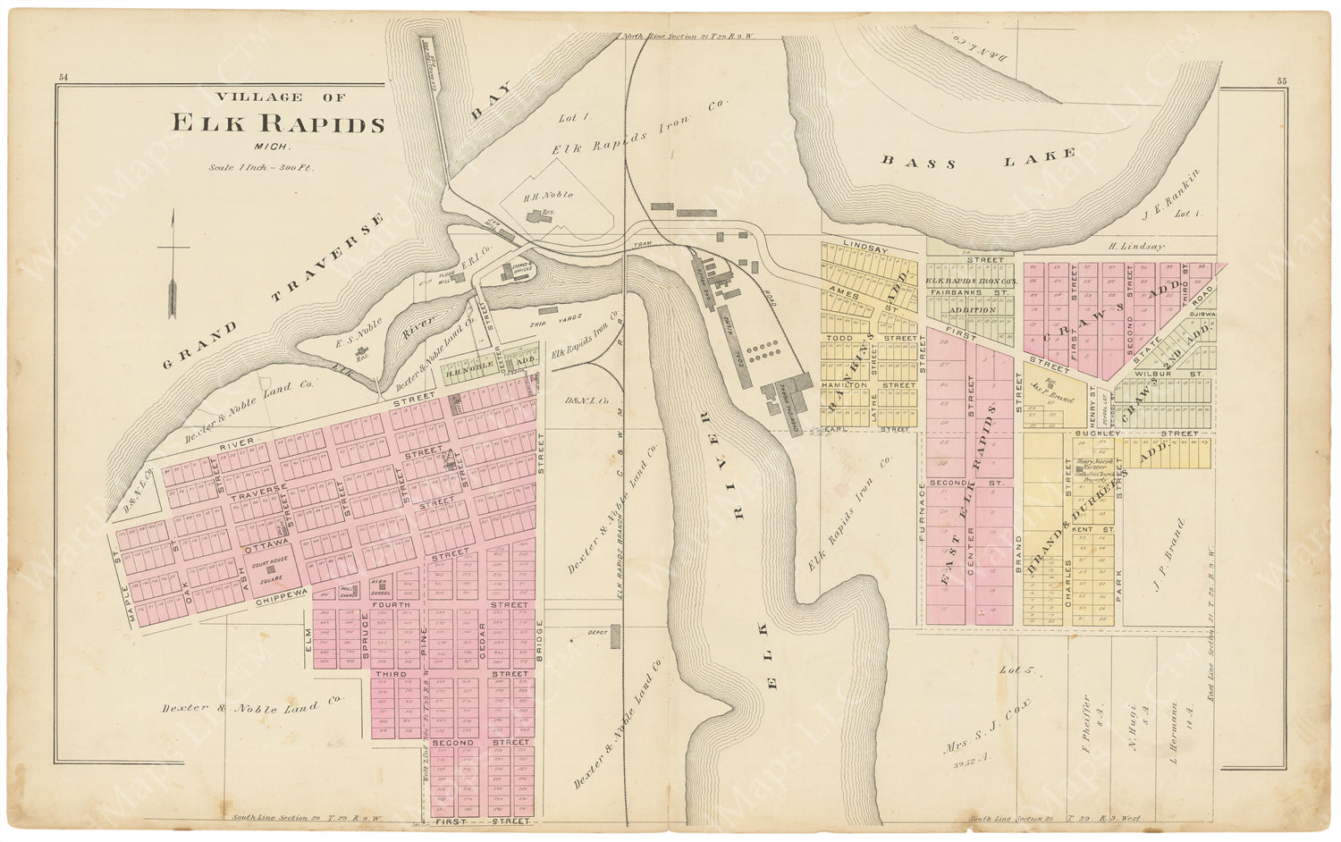 Elk Rapids, Michigan 1897 – WardMaps LLC