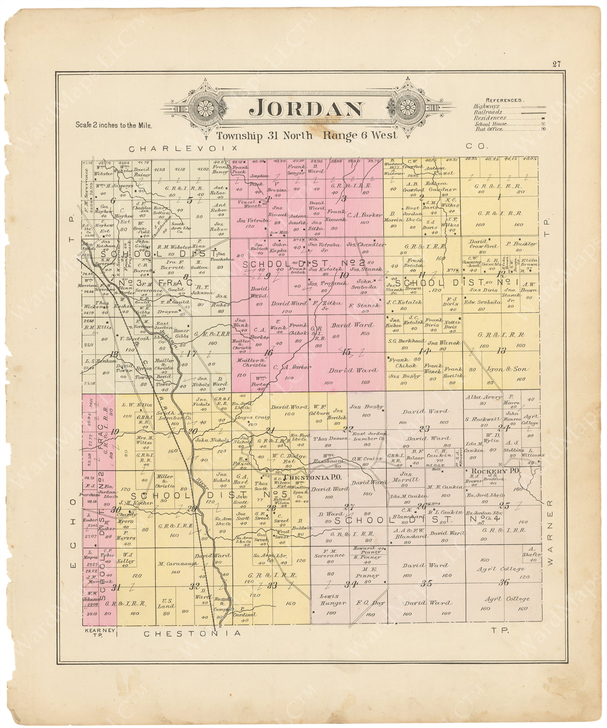 Jordan, Michigan 1897 – WardMaps LLC