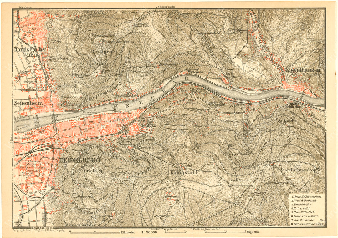 Heidelberg, Germany 1929 – WardMaps LLC