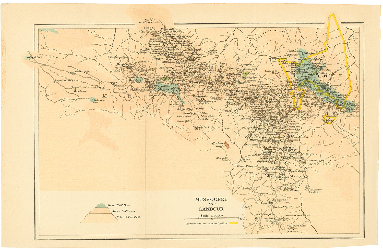 Mussoorie and Landour, India 1920 – WardMaps LLC