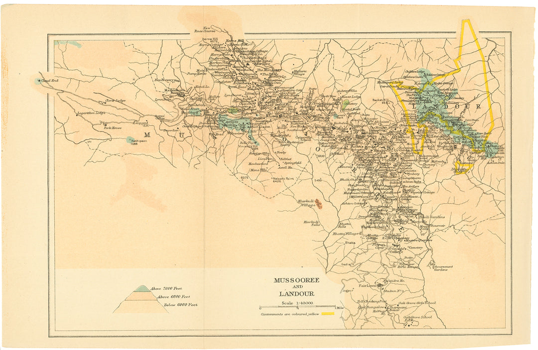 Mussoorie and Landour, India 1920 – WardMaps LLC